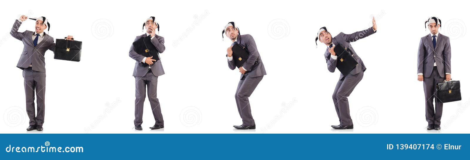 The Funny Clown Businessman with Briefcase Stock Photo - Image of ...