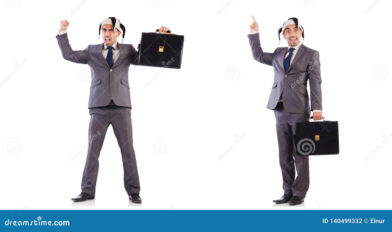 The Funny Clown Businessman with Briefcase Stock Photo - Image of ...