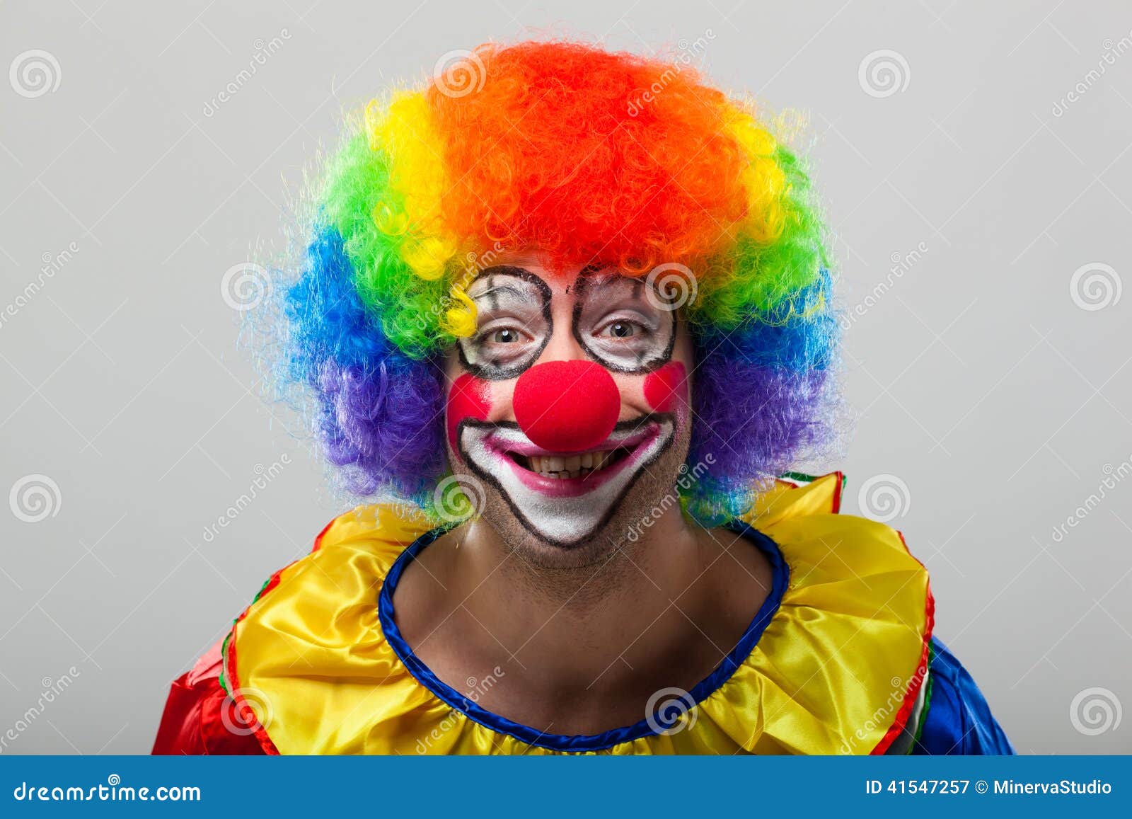 Funny Clown on a Colorful Background Stock Image - Image of celebration ...