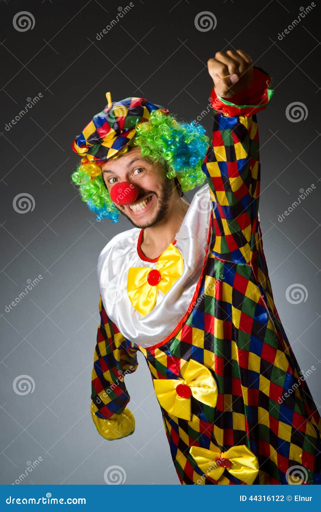 Funny clown in colourful stock photo. Image of halloween - 44316122