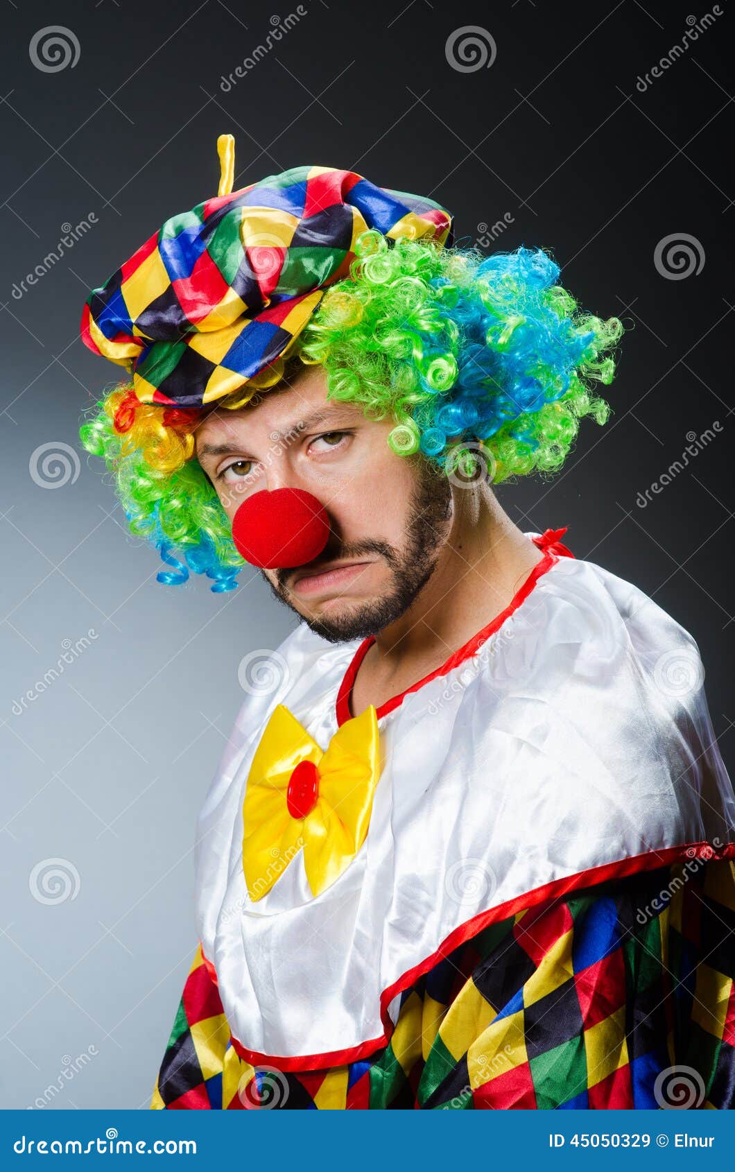 Funny clown in colourful stock image. Image of costume - 45050329