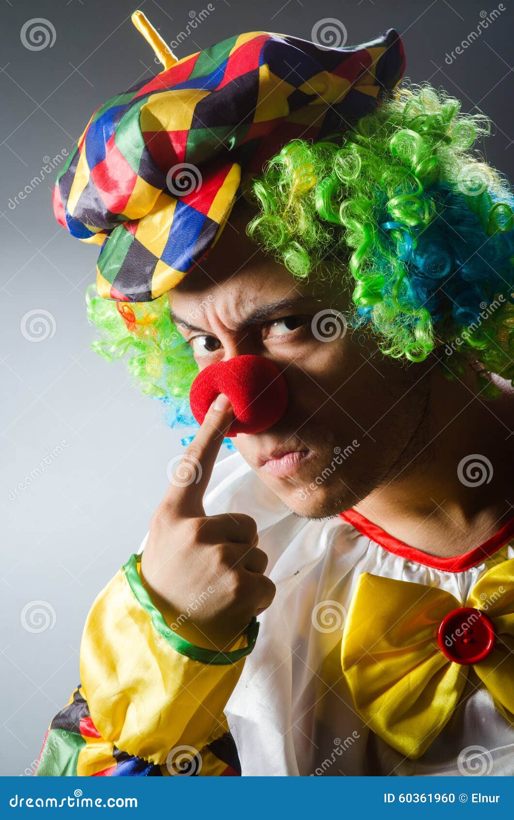 Funny Clown in Comical Concept Stock Photo - Image of holiday, cheerful ...