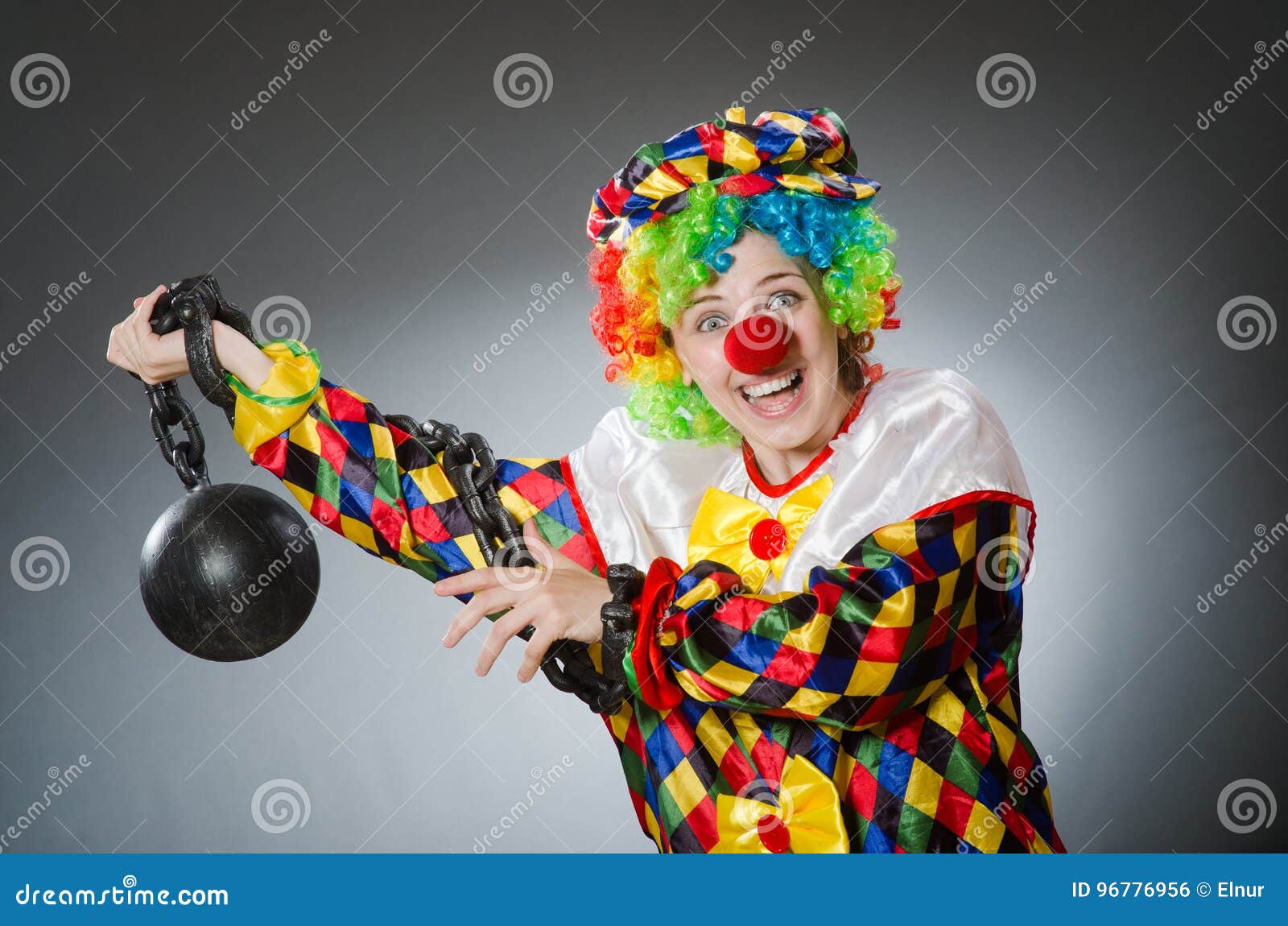 The Funny Clown in Comical Concept Stock Photo - Image of grey, colors ...