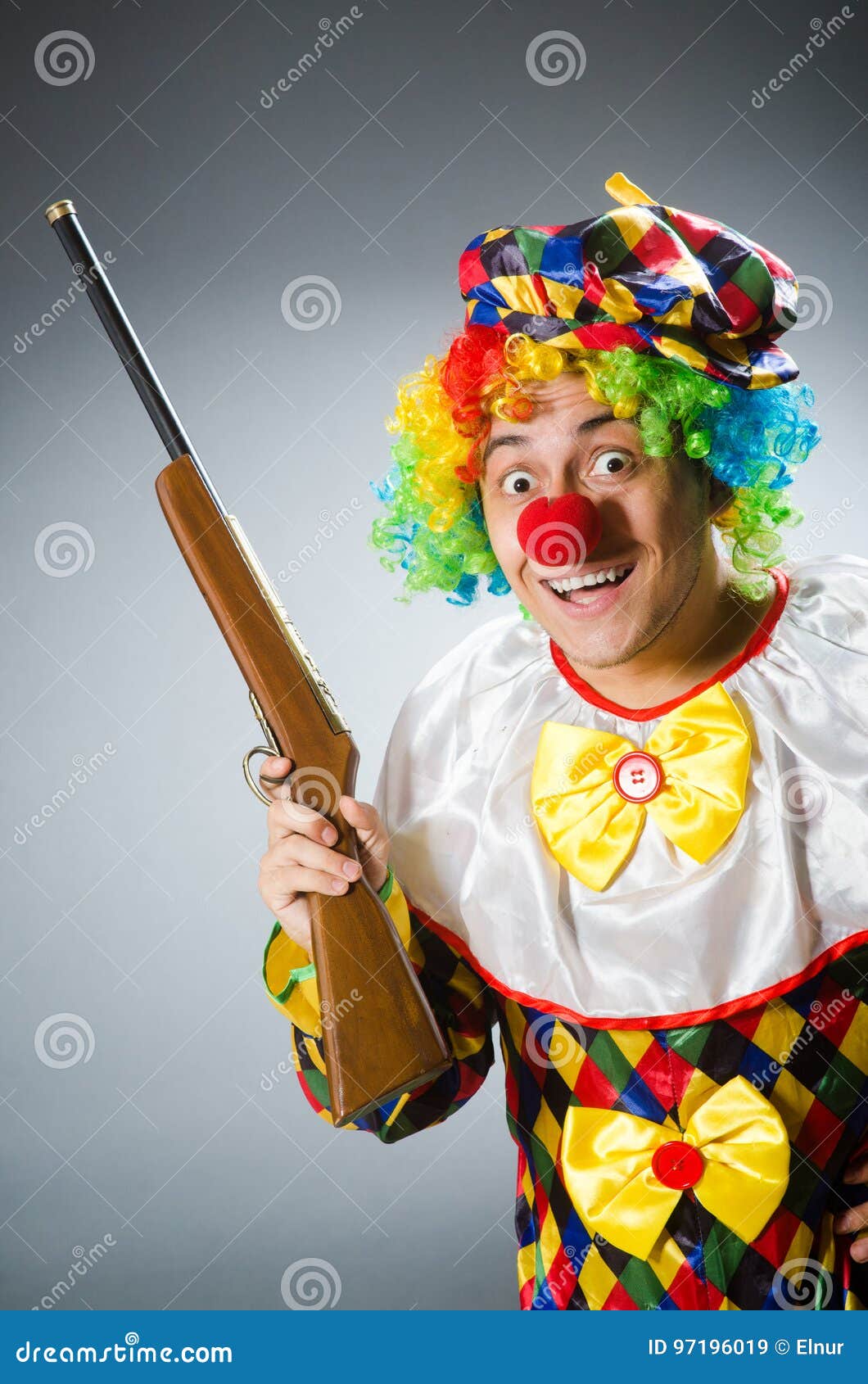 The Funny Clown in Comical Concept Stock Image - Image of handgun ...