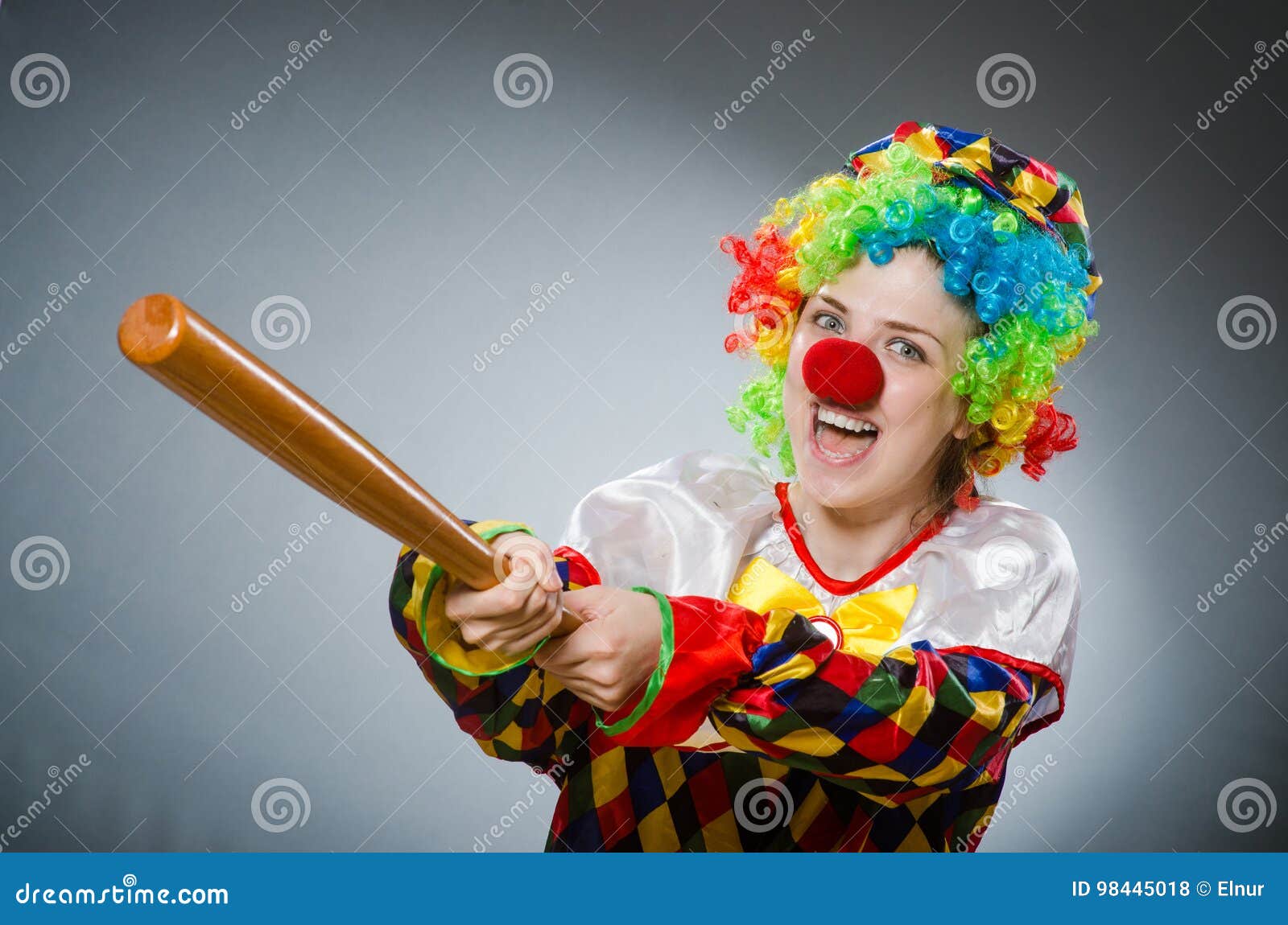 The Funny Clown in Comical Concept Stock Photo - Image of female ...