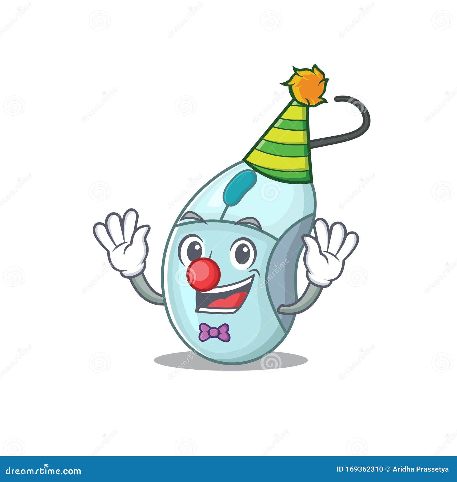 Funny Clown Computer Mouse Cartoon Character Mascot Design Stock Vector ...