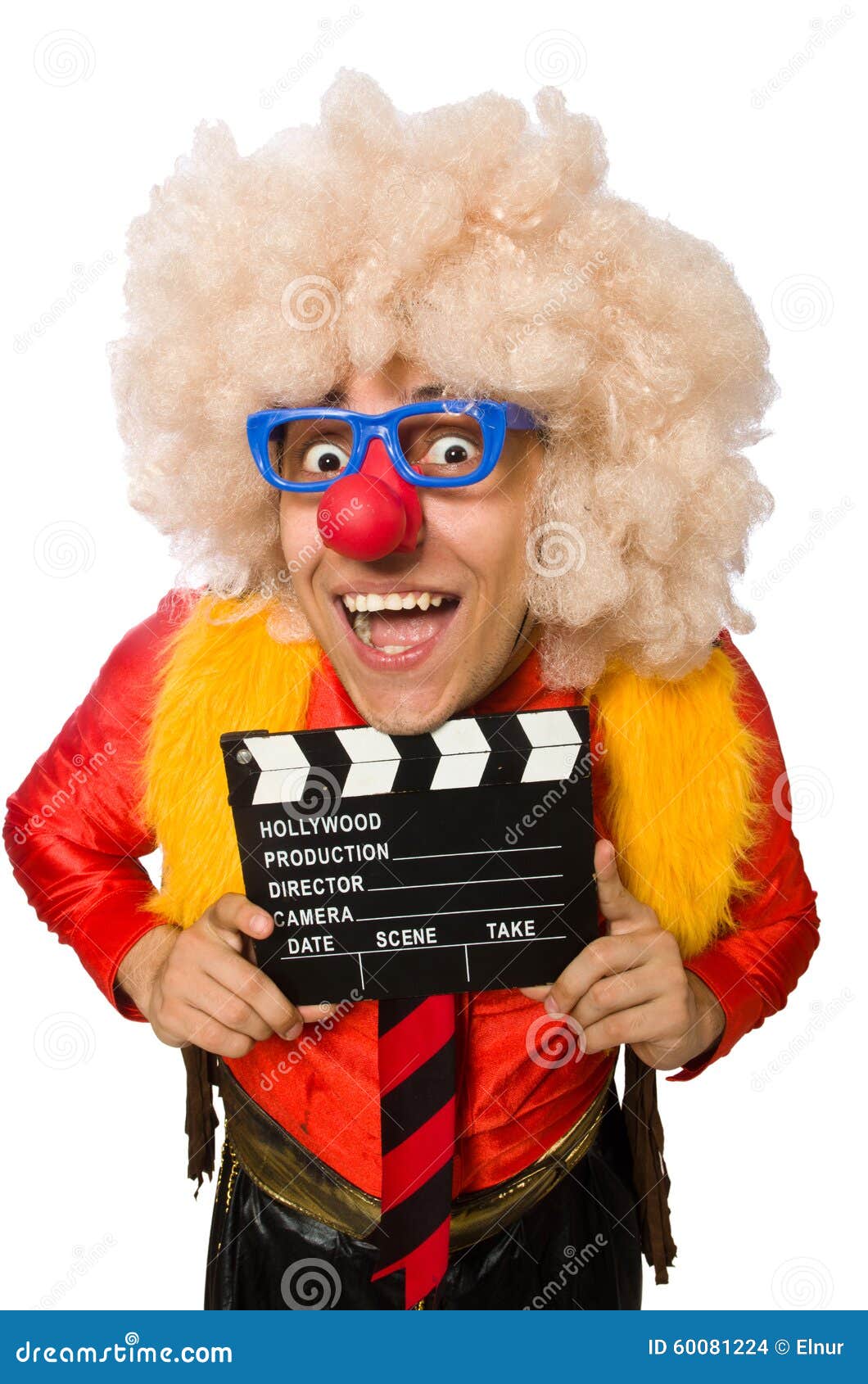Funny Clown in Fun Concept Isolated on White Stock Photo - Image of ...