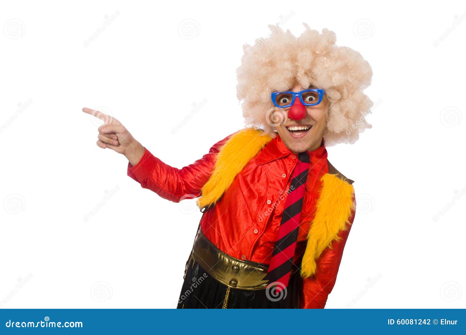 Funny Clown in Fun Concept Isolated on White Stock Photo - Image of ...