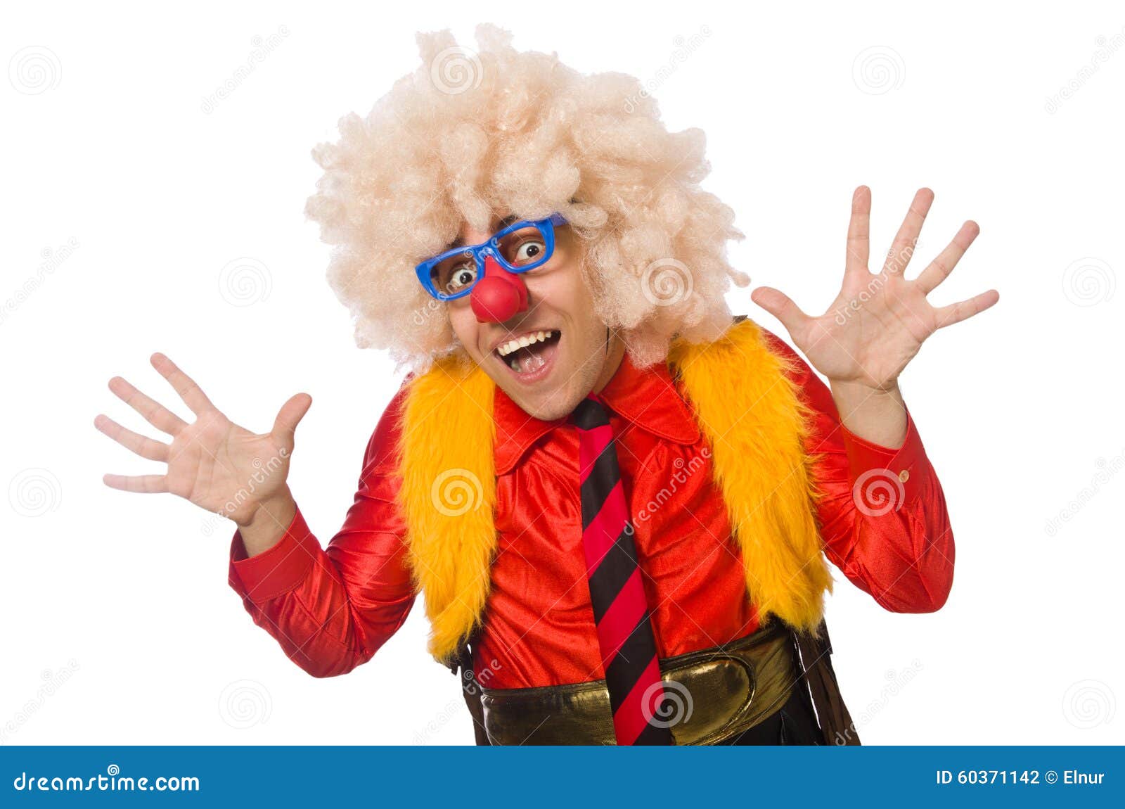 Funny Clown in Fun Concept Isolated on White Stock Photo - Image of ...