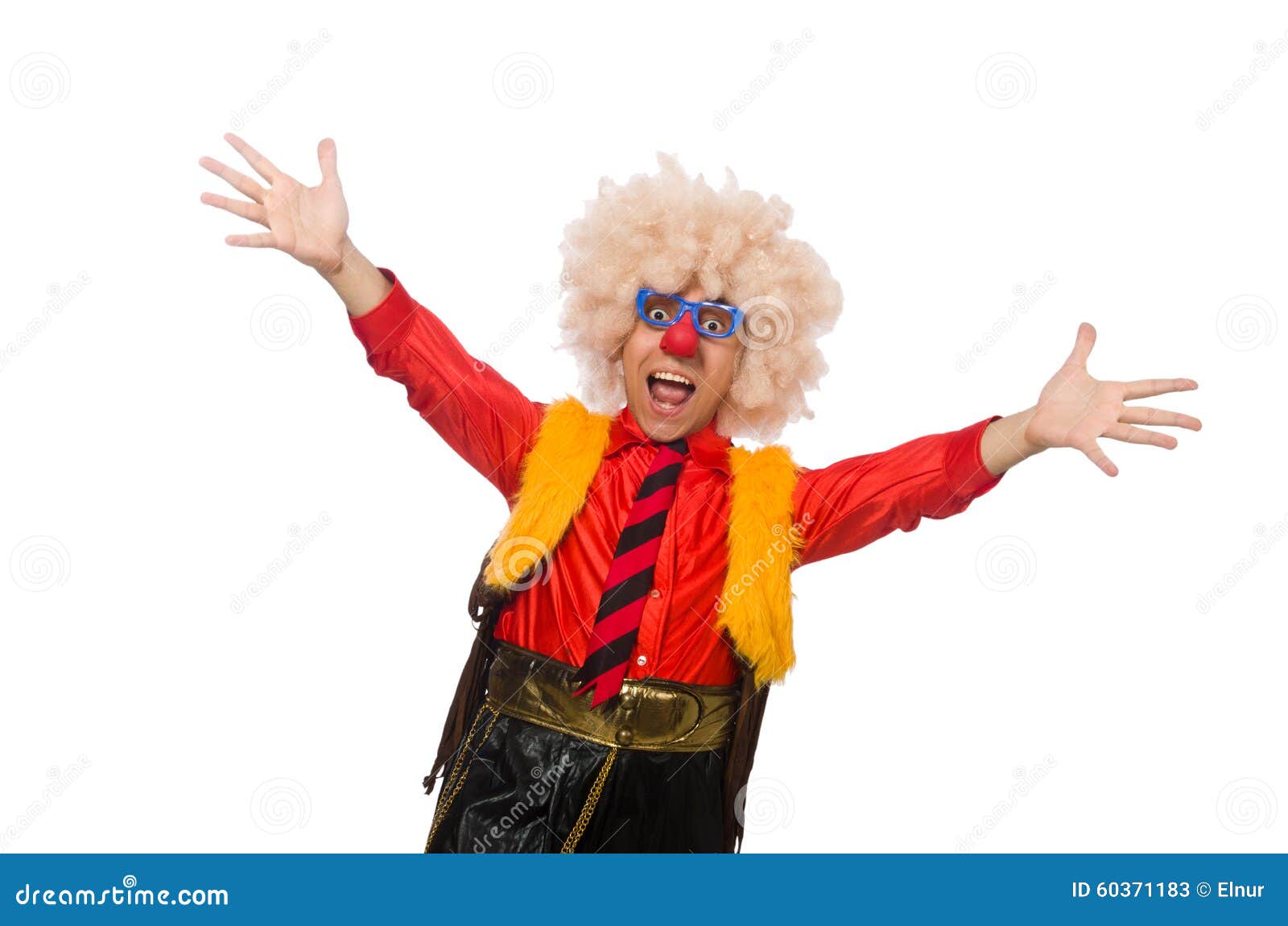 Funny Clown in Fun Concept Isolated on White Stock Image - Image of ...
