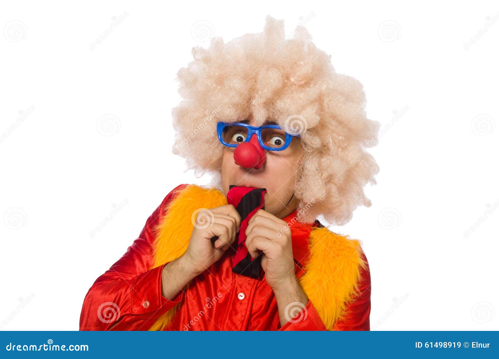 The Funny Clown in Fun Concept Isolated on White Stock Image - Image of ...