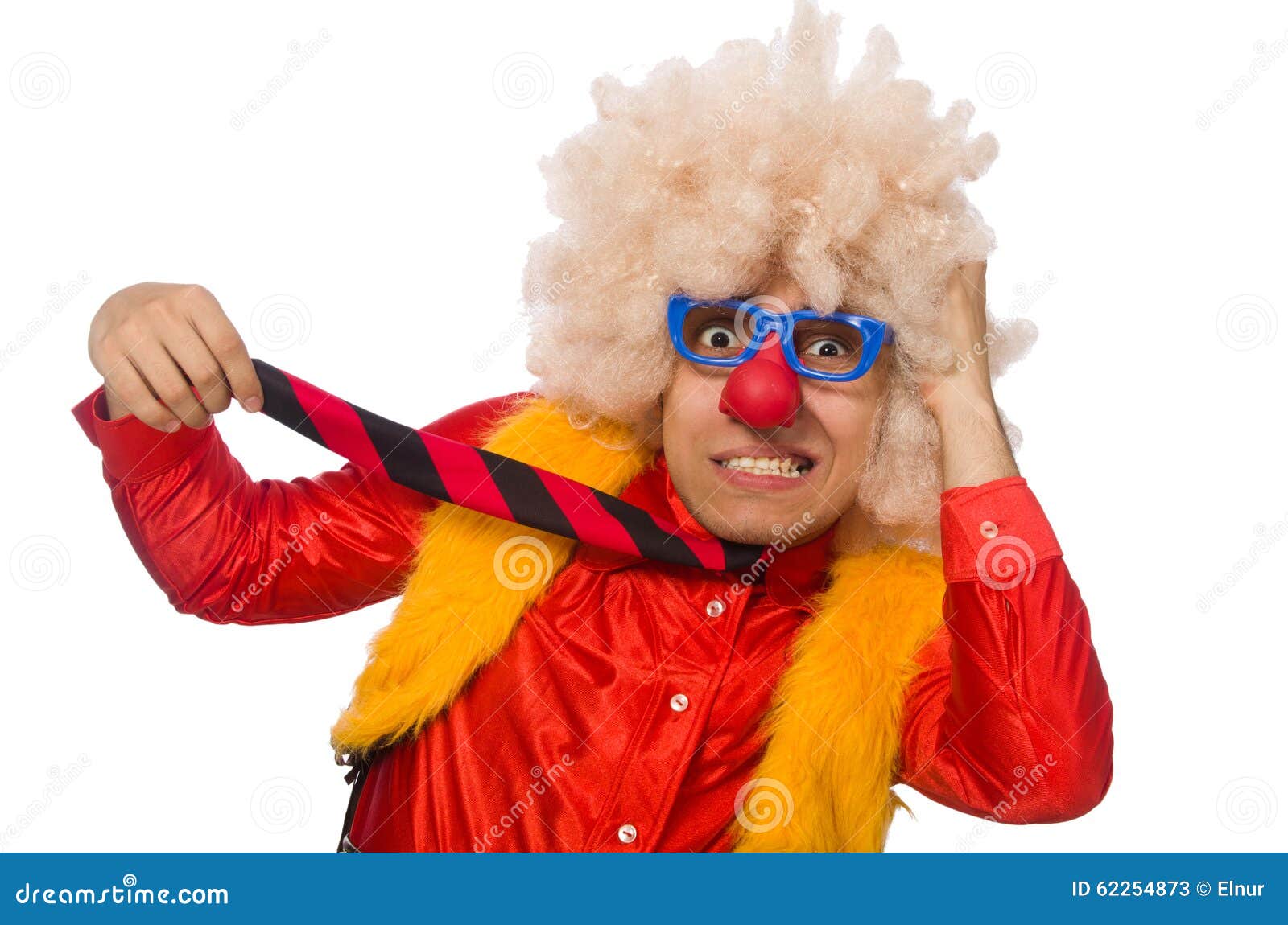 The Funny Clown in Fun Concept Isolated on White Stock Image - Image of ...