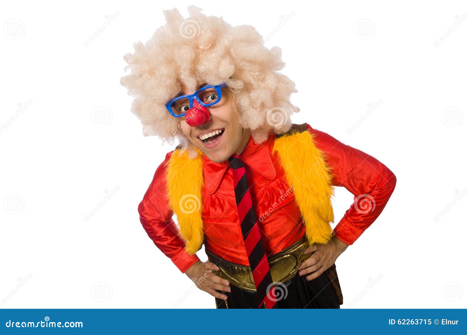The Funny Clown in Fun Concept Isolated on White Stock Image - Image of ...