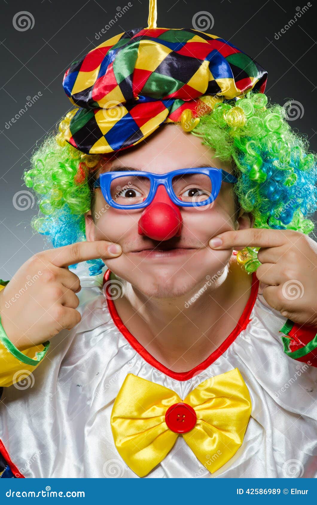 Funny clown in humor stock image. Image of birthday, expression - 42586989