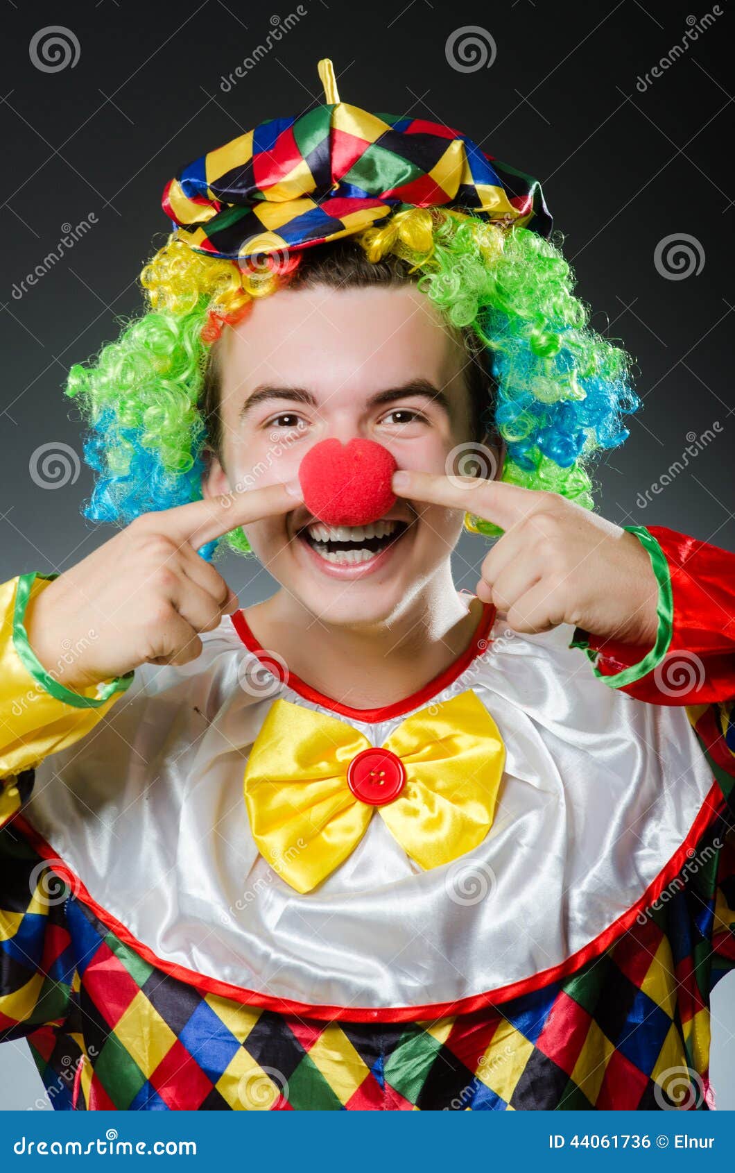 Funny clown in humor stock photo. Image of birthday, character - 44061736