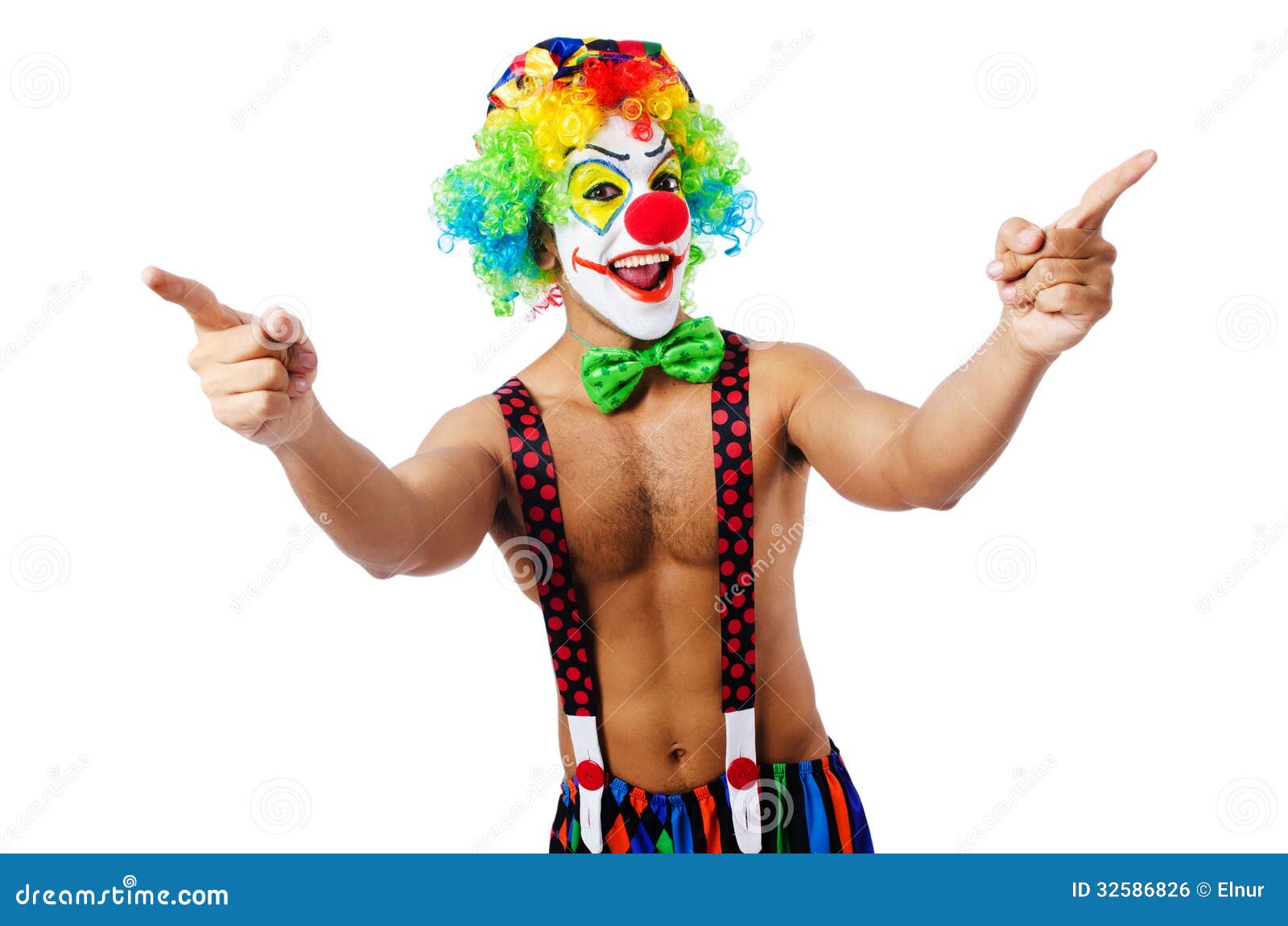 Funny clown stock photo. Image of muscular, adult, clown - 32586826