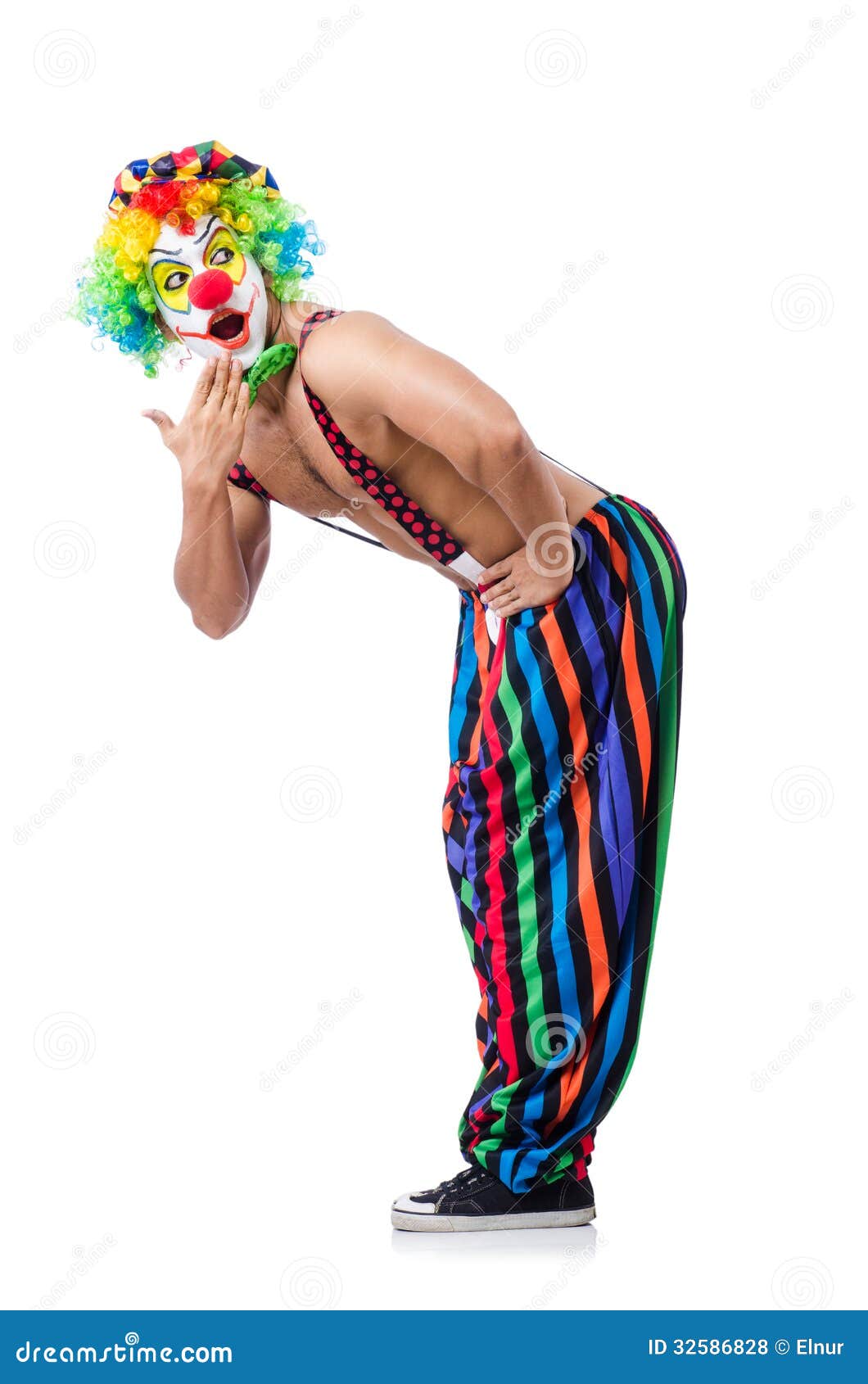 Funny clown stock photo. Image of muscles, muscular, carnival - 32586828