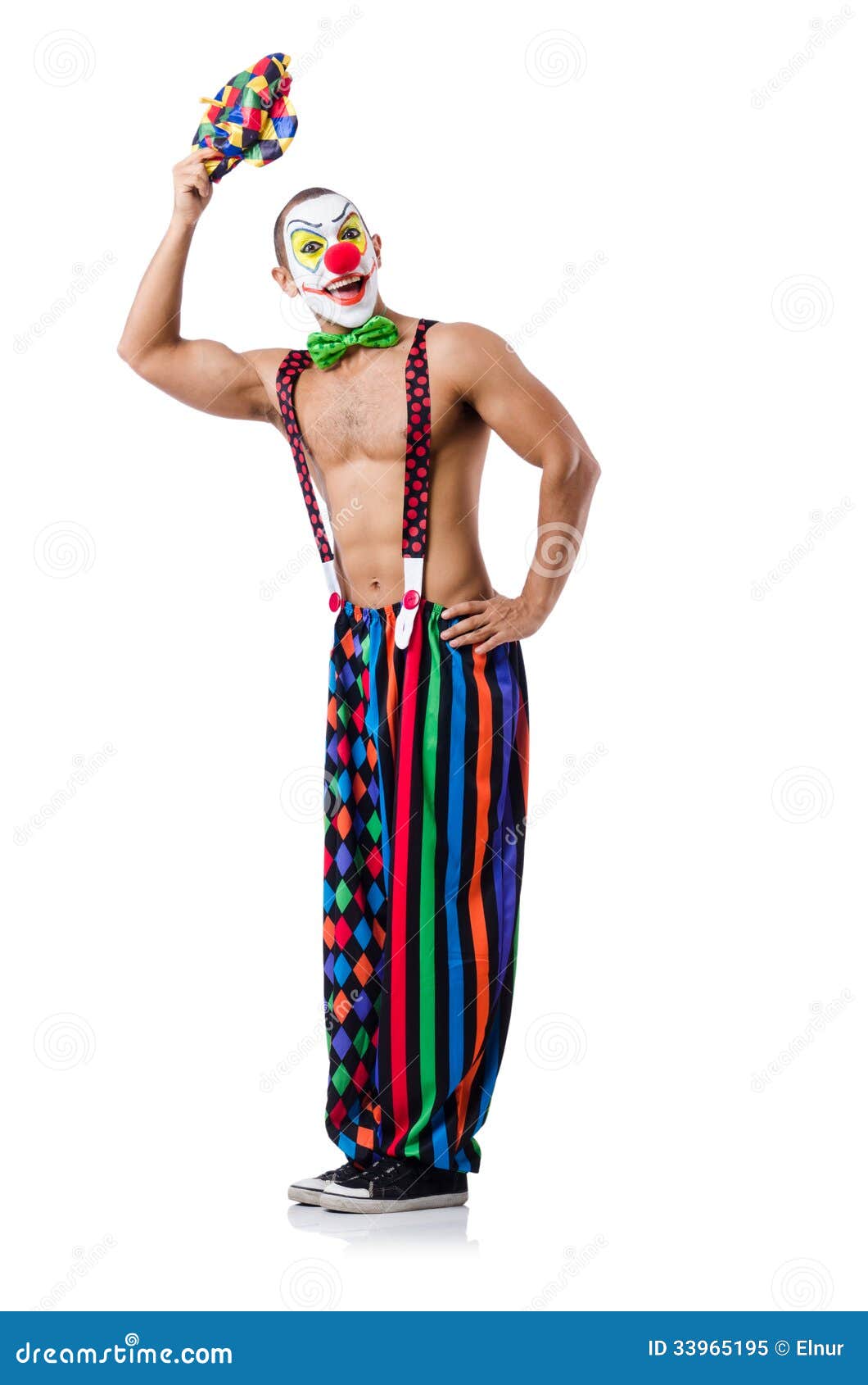 Funny clown stock image. Image of muscles, adult, performance - 33965195