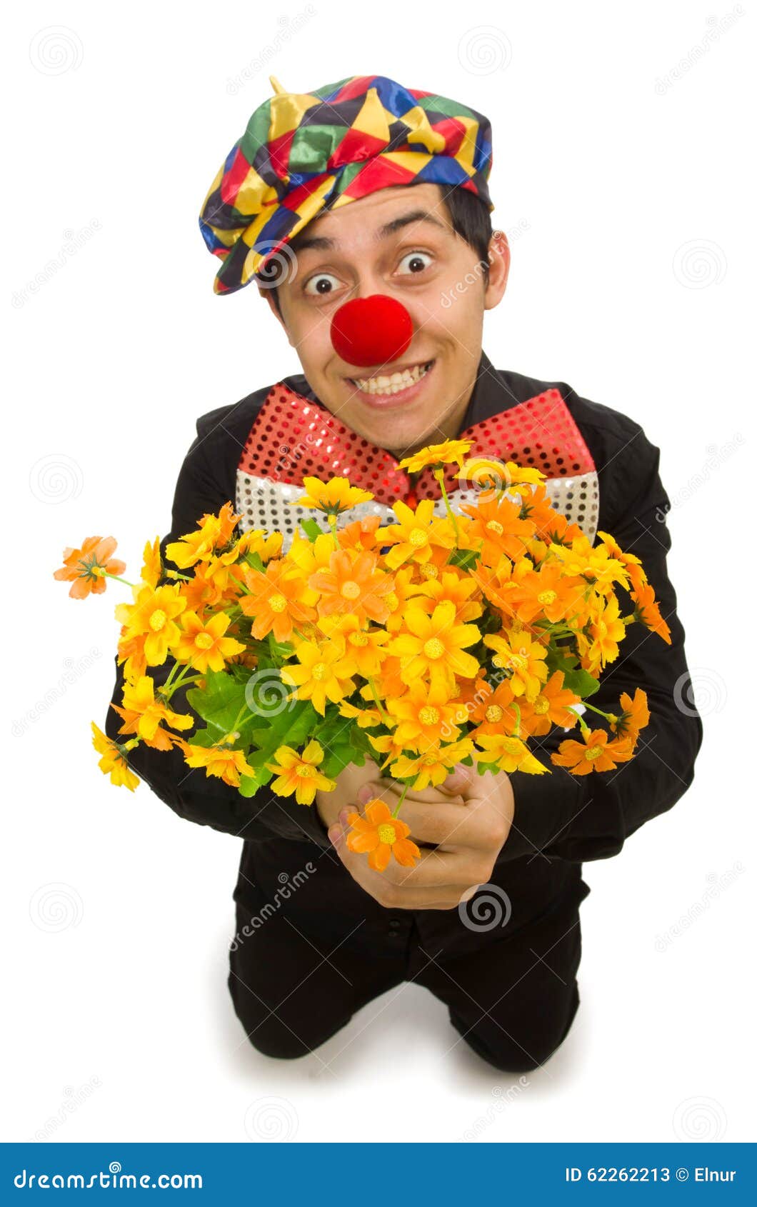 The Funny Clown Isolated on White Stock Image - Image of happy ...