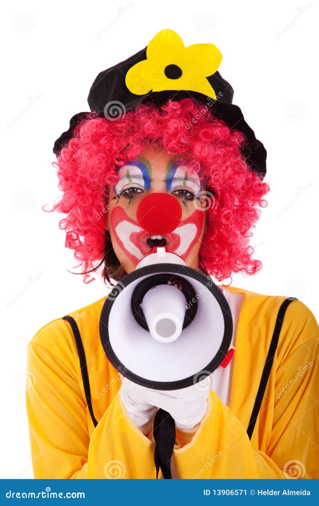 Funny Clown with a Megaphone Stock Image - Image of communication ...