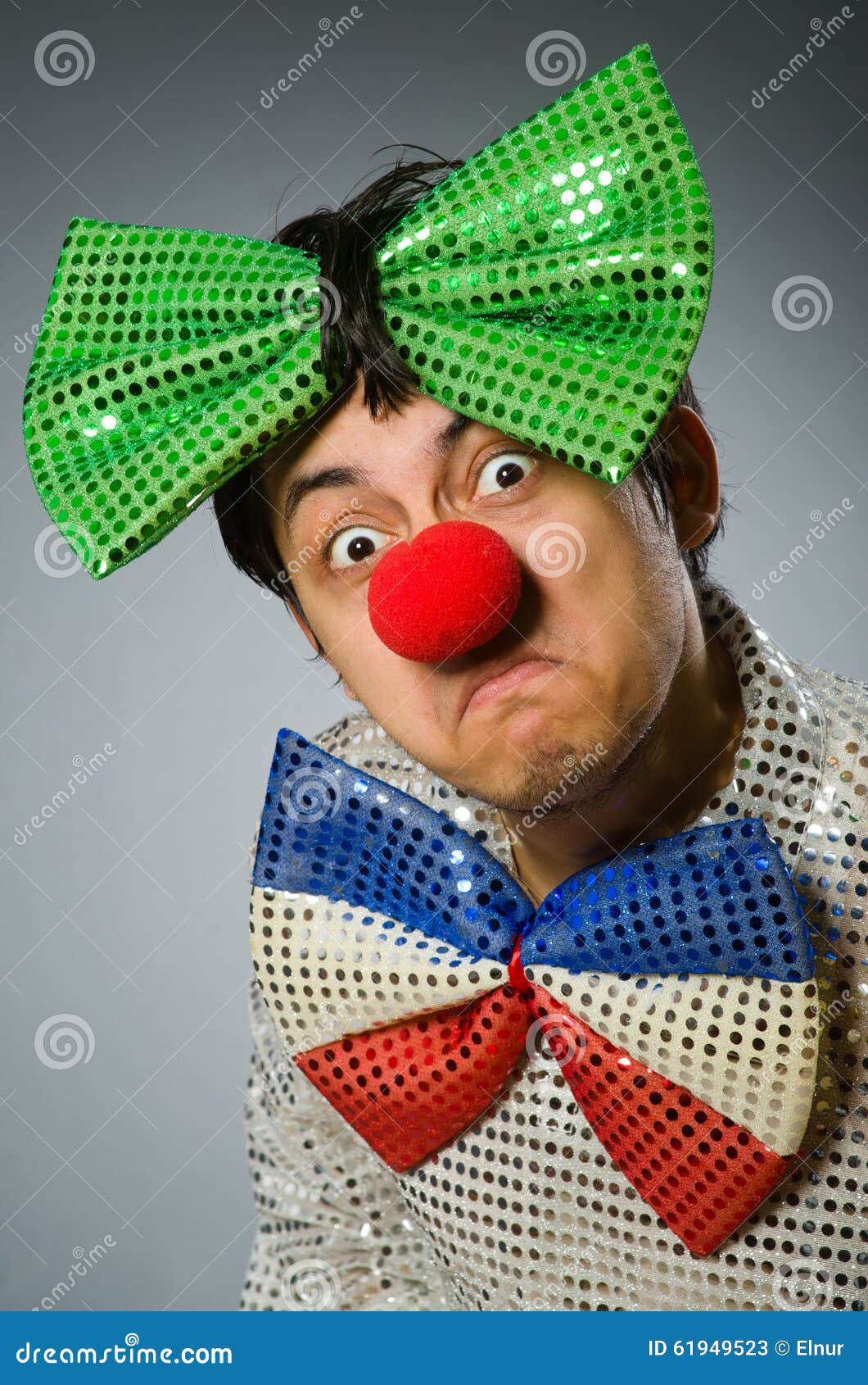 The Funny Clown with Red Nose Stock Image - Image of humor, comedy ...