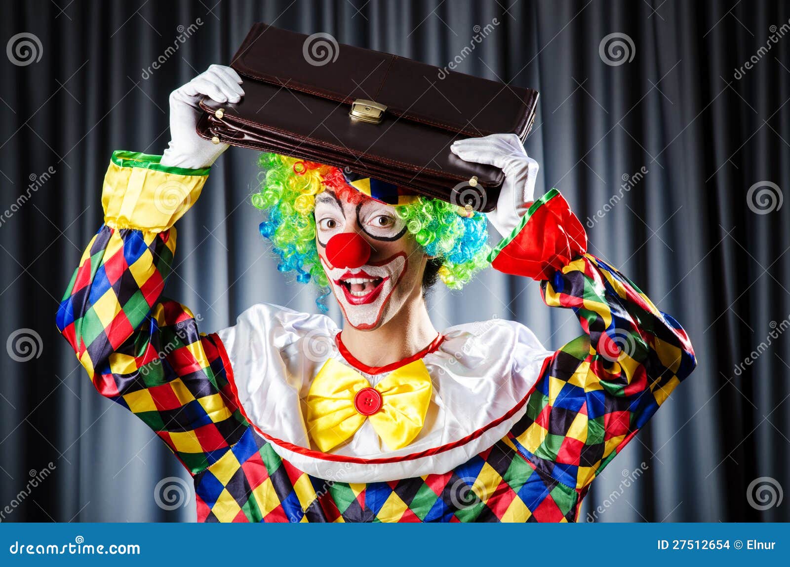 Funny clown in the studio stock photo. Image of entertainment - 27512654