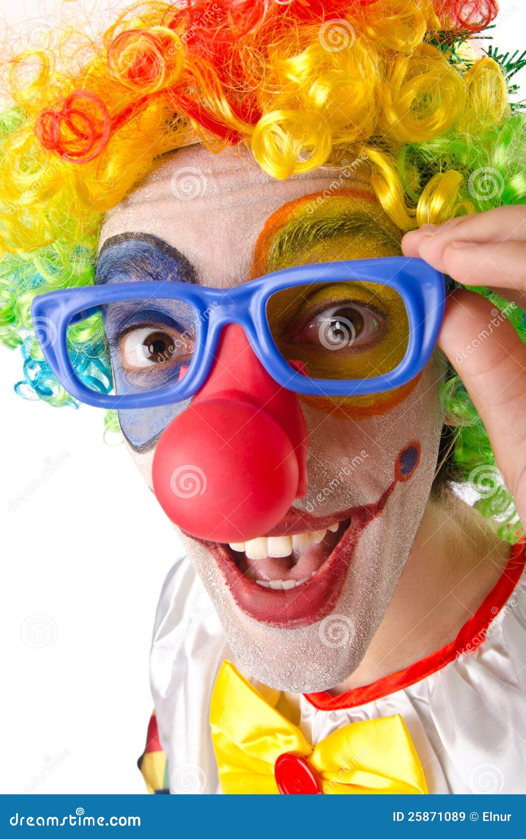 Funny clown on white stock image. Image of celebration - 25871089