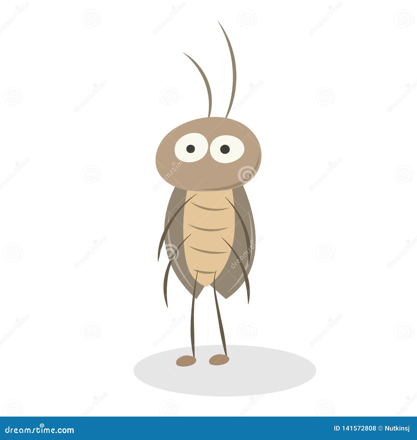 Funny Cockroach With Angry Face In Cartoon Style Vector Illustration ...