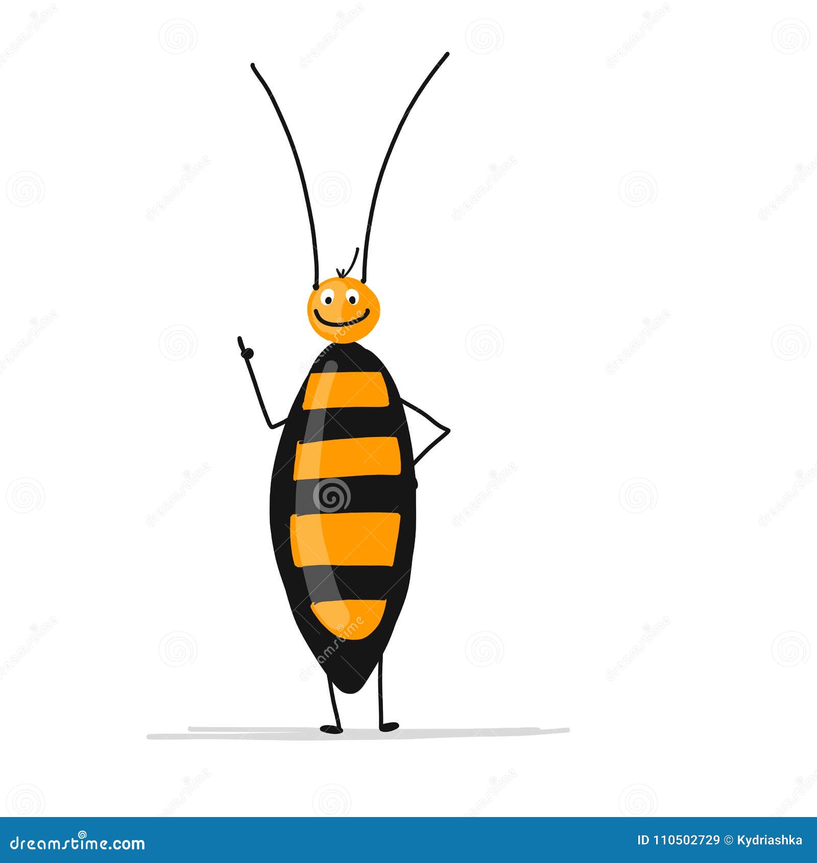 Funny Cockroach With Angry Face In Cartoon Style Vector Illustration ...