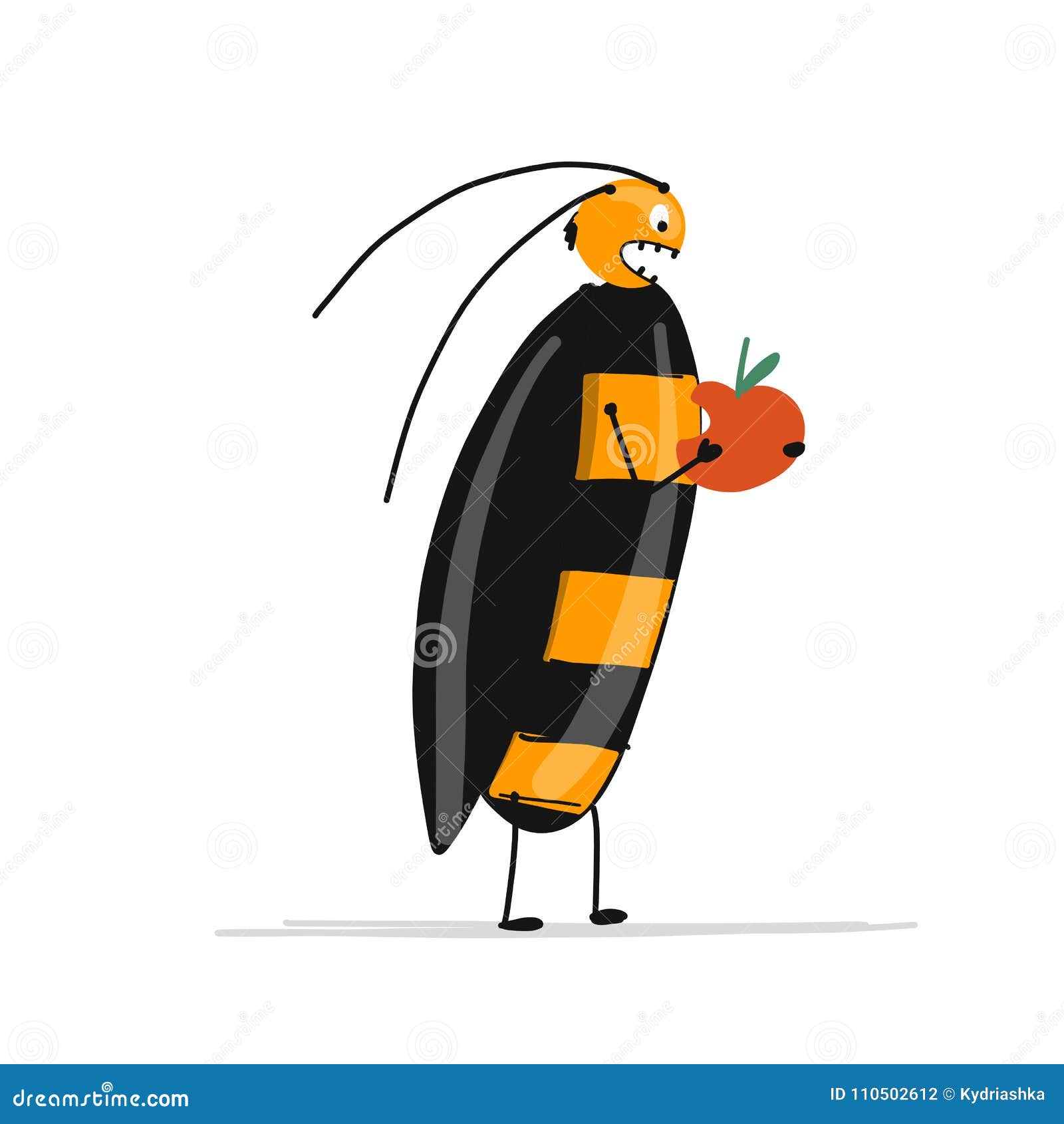 Funny Cockroach With Angry Face In Cartoon Style Vector Illustration ...