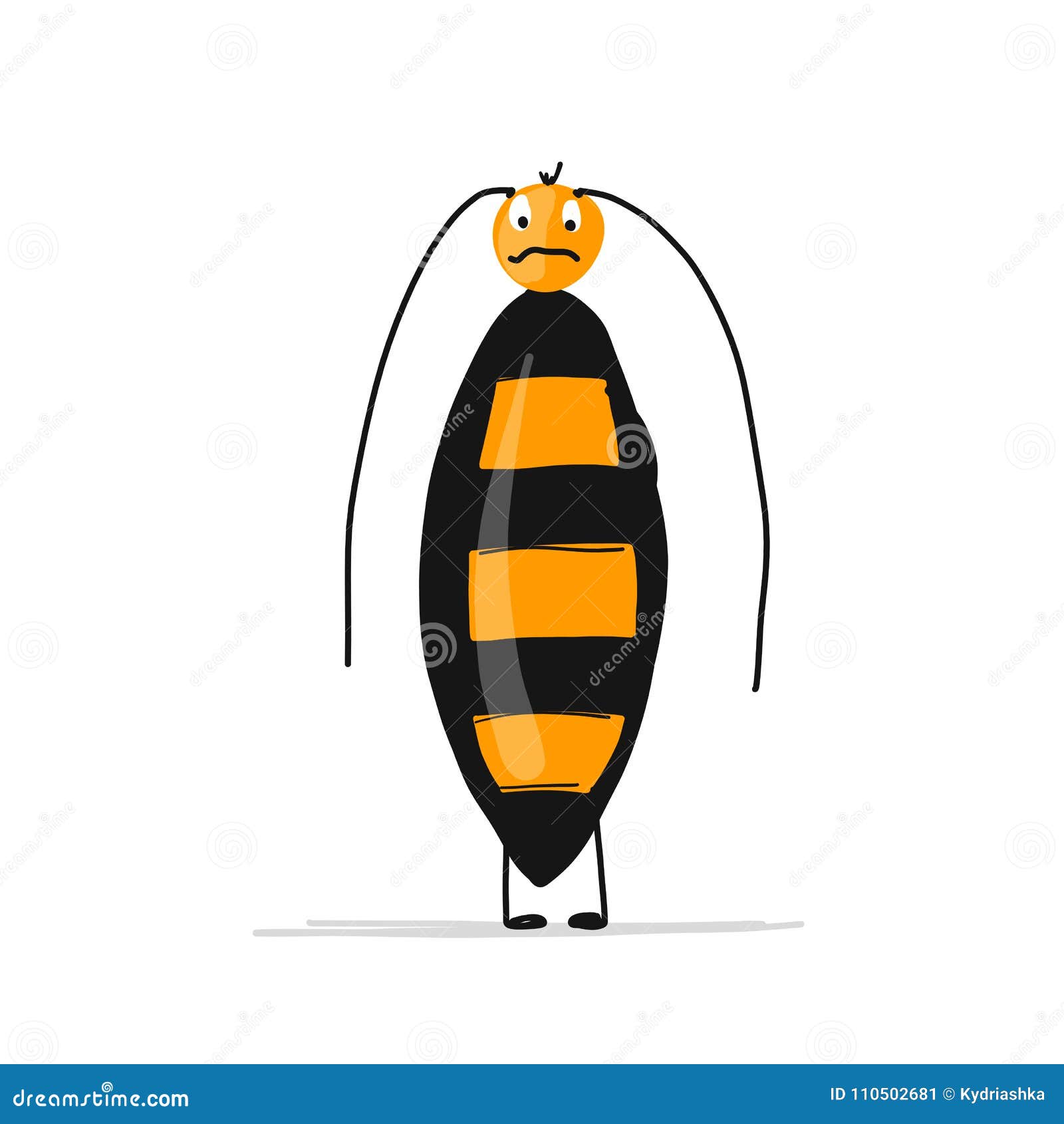 Funny Cockroach With Angry Face In Cartoon Style Vector Illustration ...