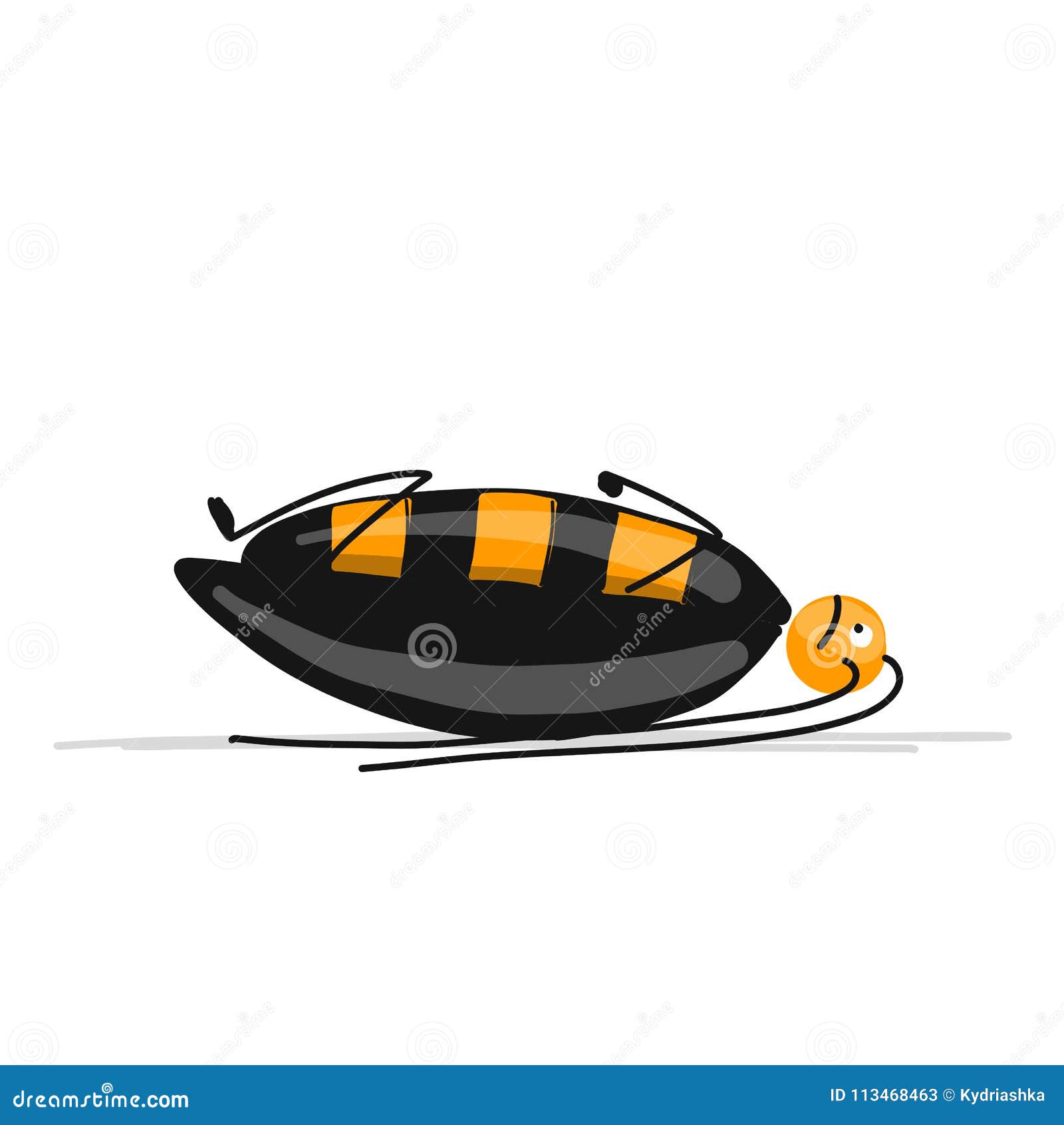 Funny Cockroach With Angry Face In Cartoon Style Vector Illustration ...