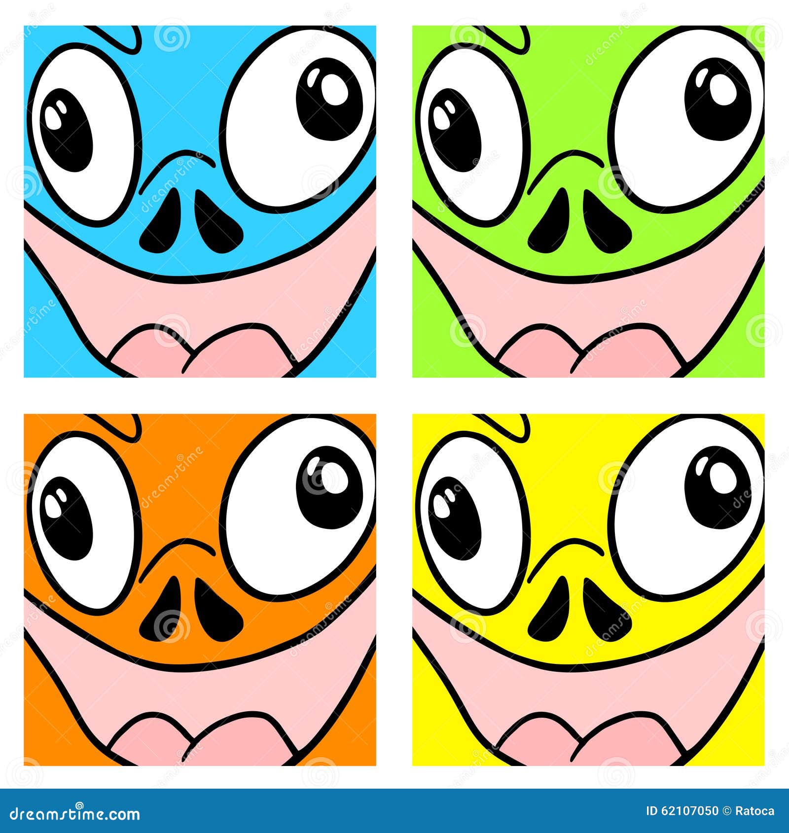 Funny color faces stock vector. Illustration of comedy - 62107050