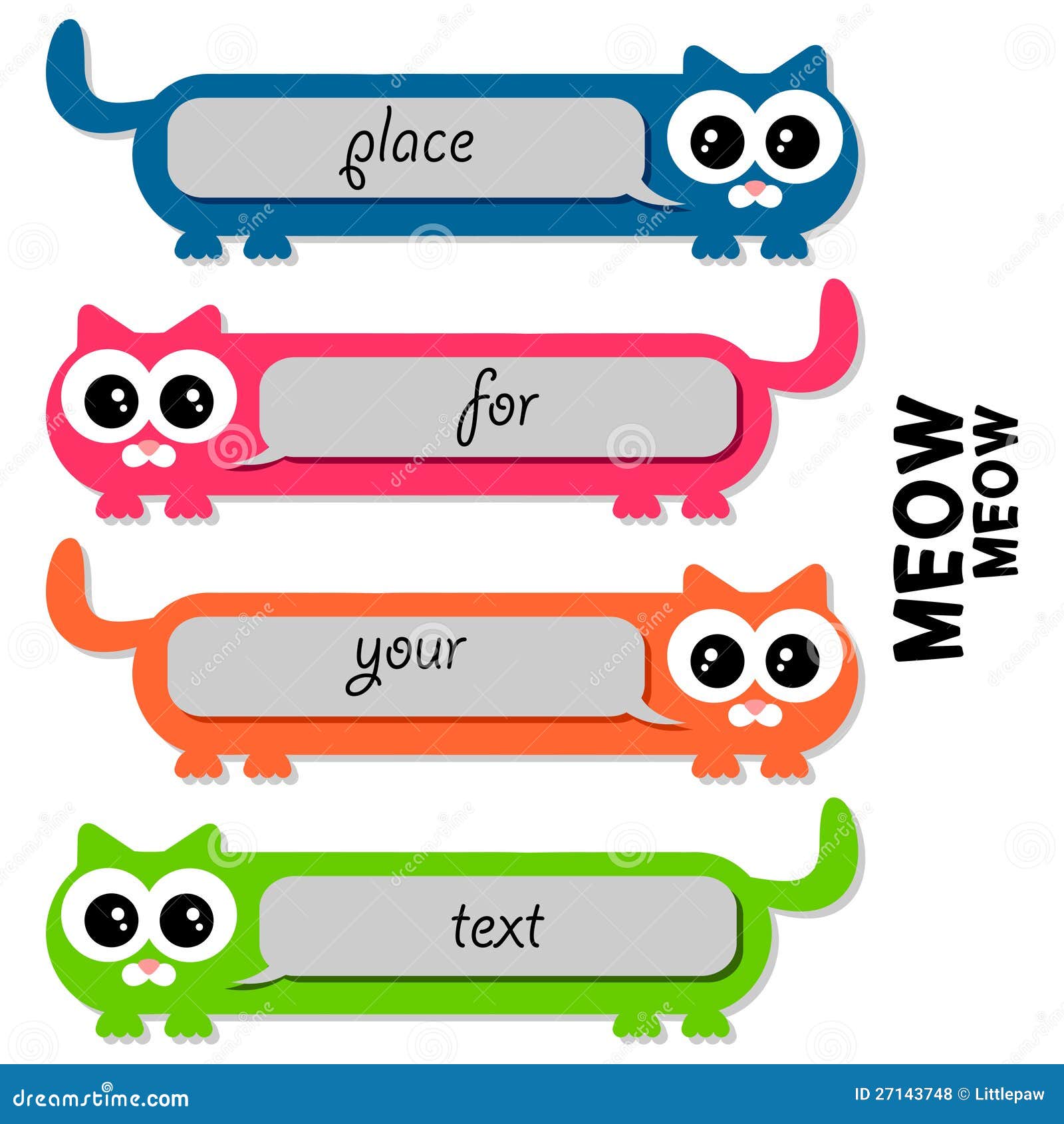 Funny colorful cats stock vector. Illustration of kitten - 27143748