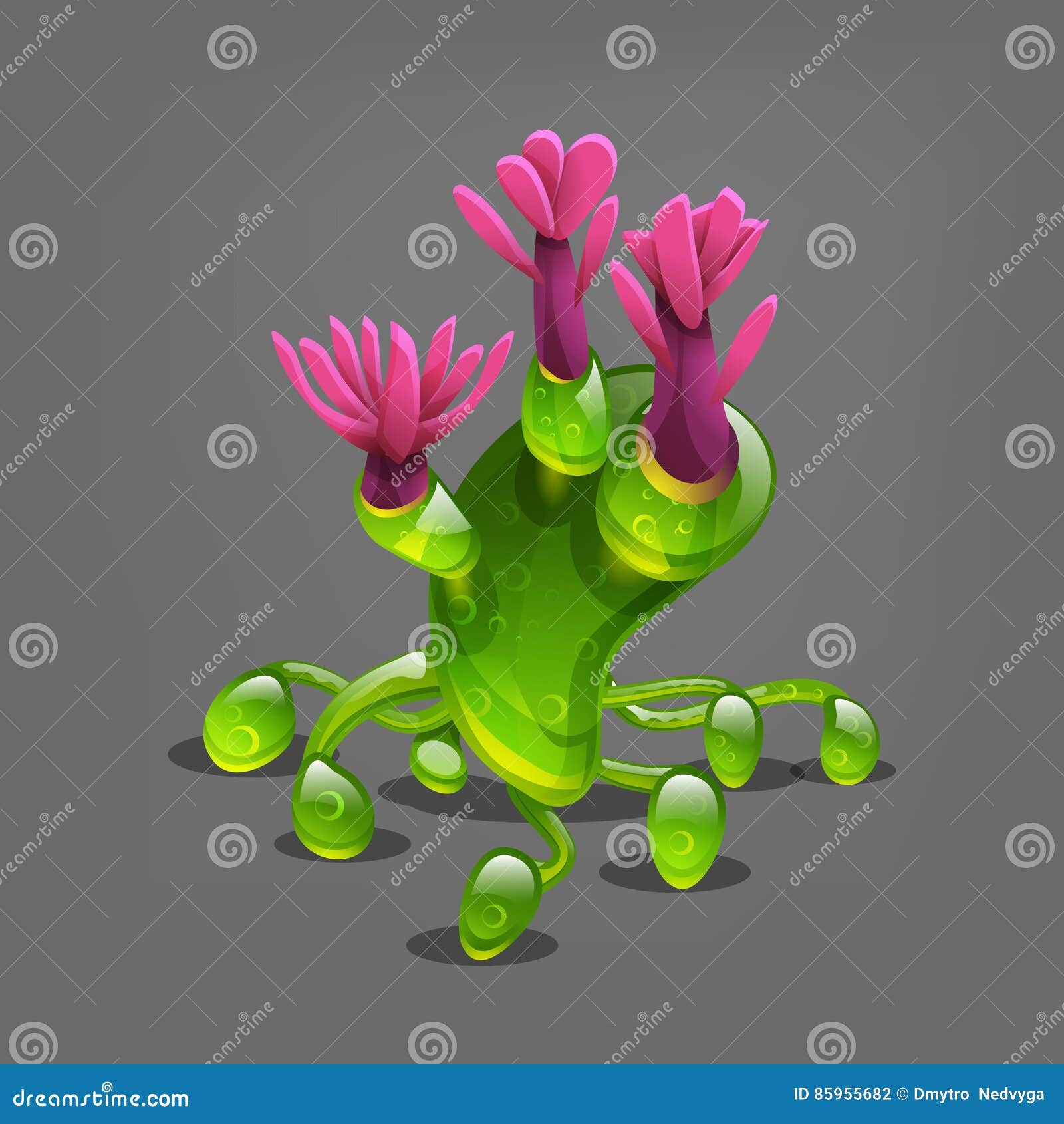 Funny Colorful Fantasy Alien Plants. Stock Vector - Illustration of ...