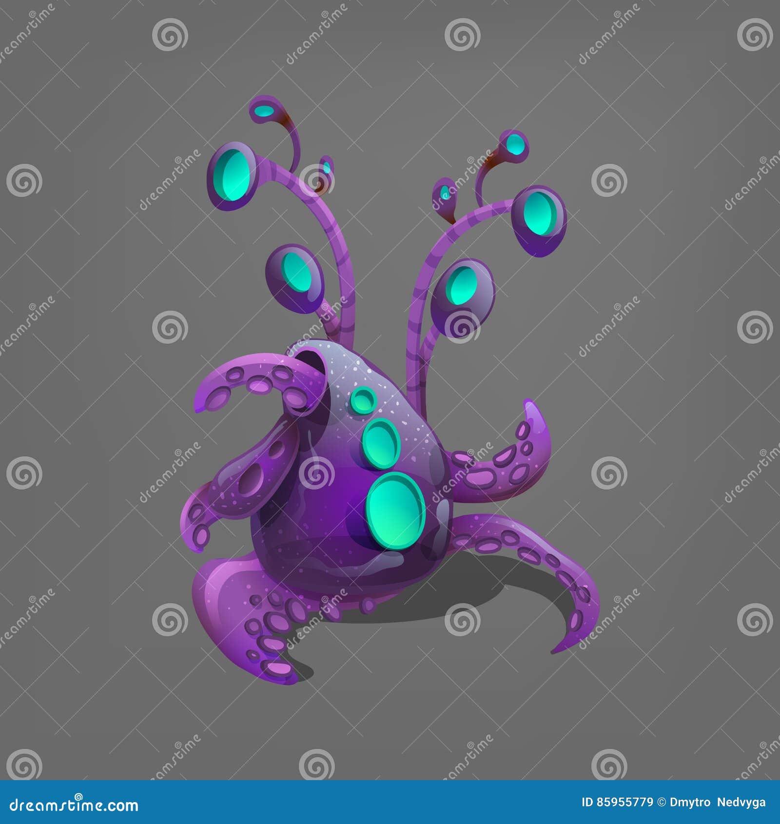 Alien Plants Set. Vector Magic Unusual Mushrooms | CartoonDealer.com ...