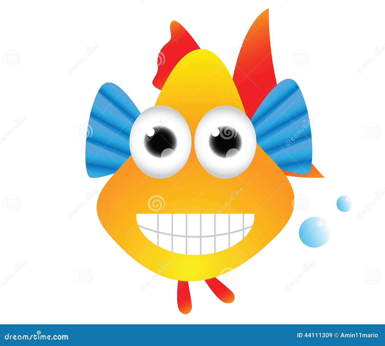 Funny Colorful Fish Cartoon Stock Illustration - Illustration of doodle ...