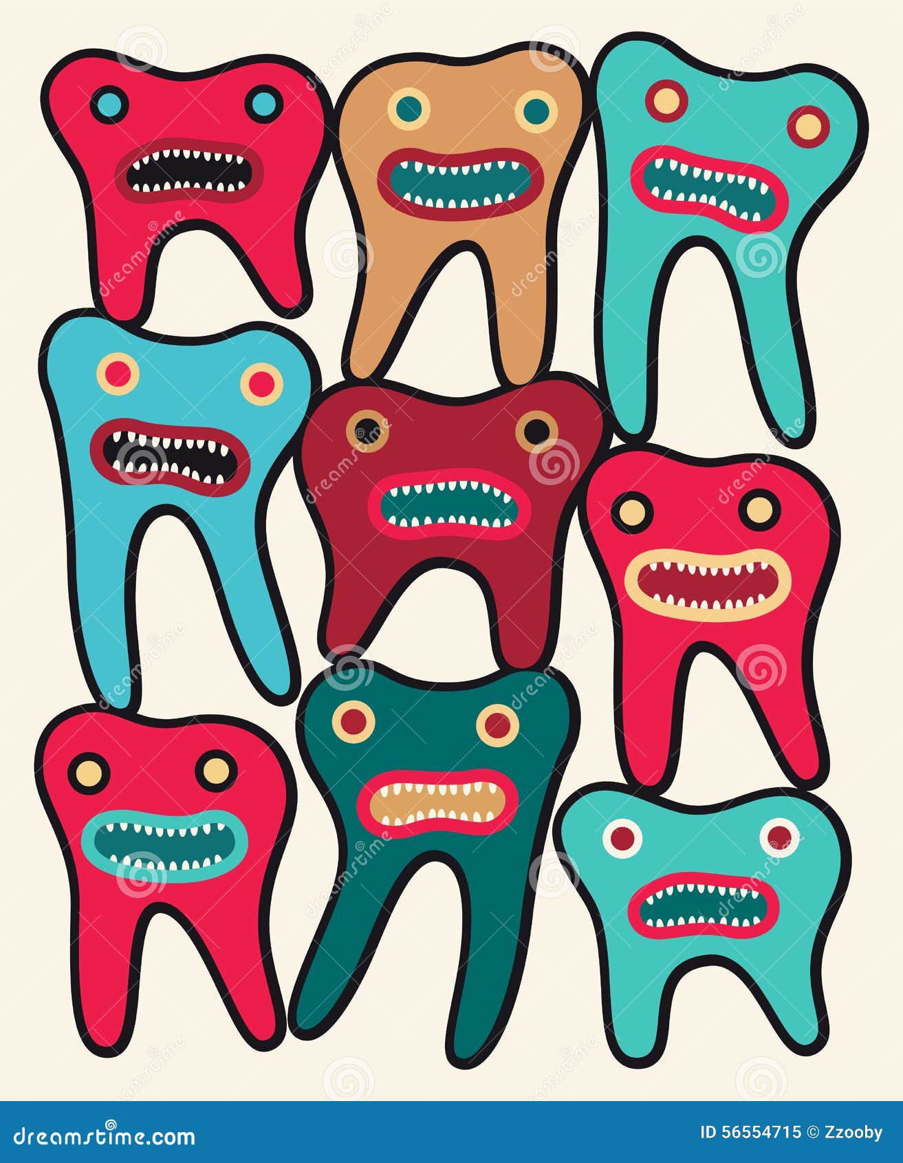 Colorful Teeth Care Symbols Vector Illustration | CartoonDealer.com ...