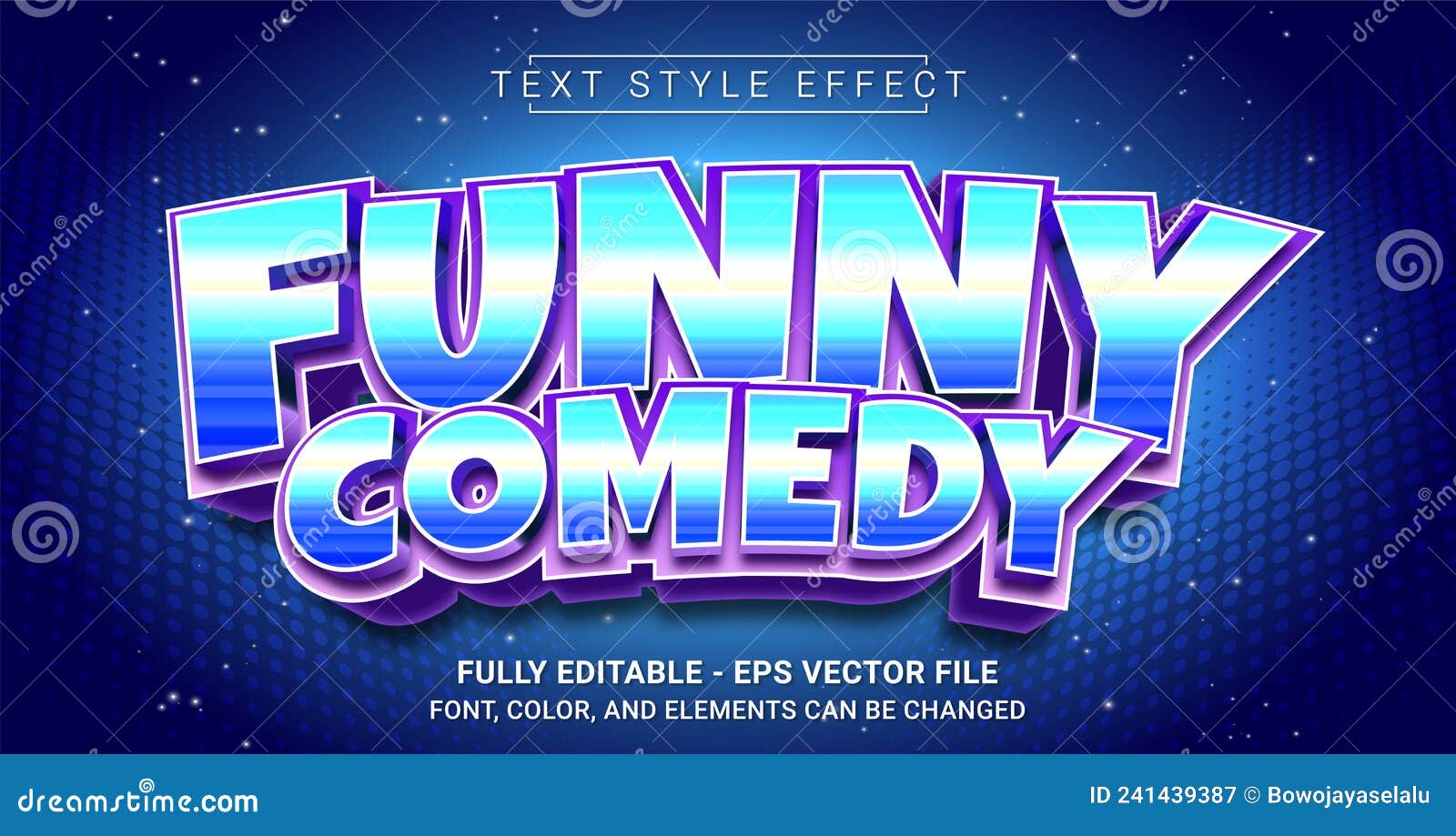 Funny Comedy Text Style Effect Stock Vector - Illustration of night ...