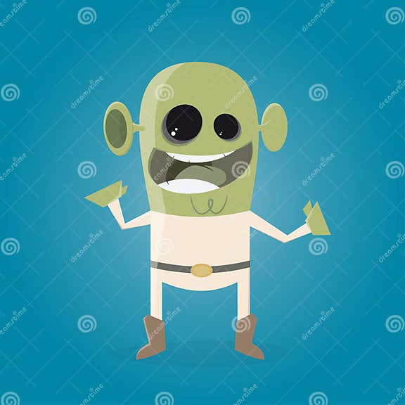 Funny comic alien stock vector. Illustration of happy - 77004734