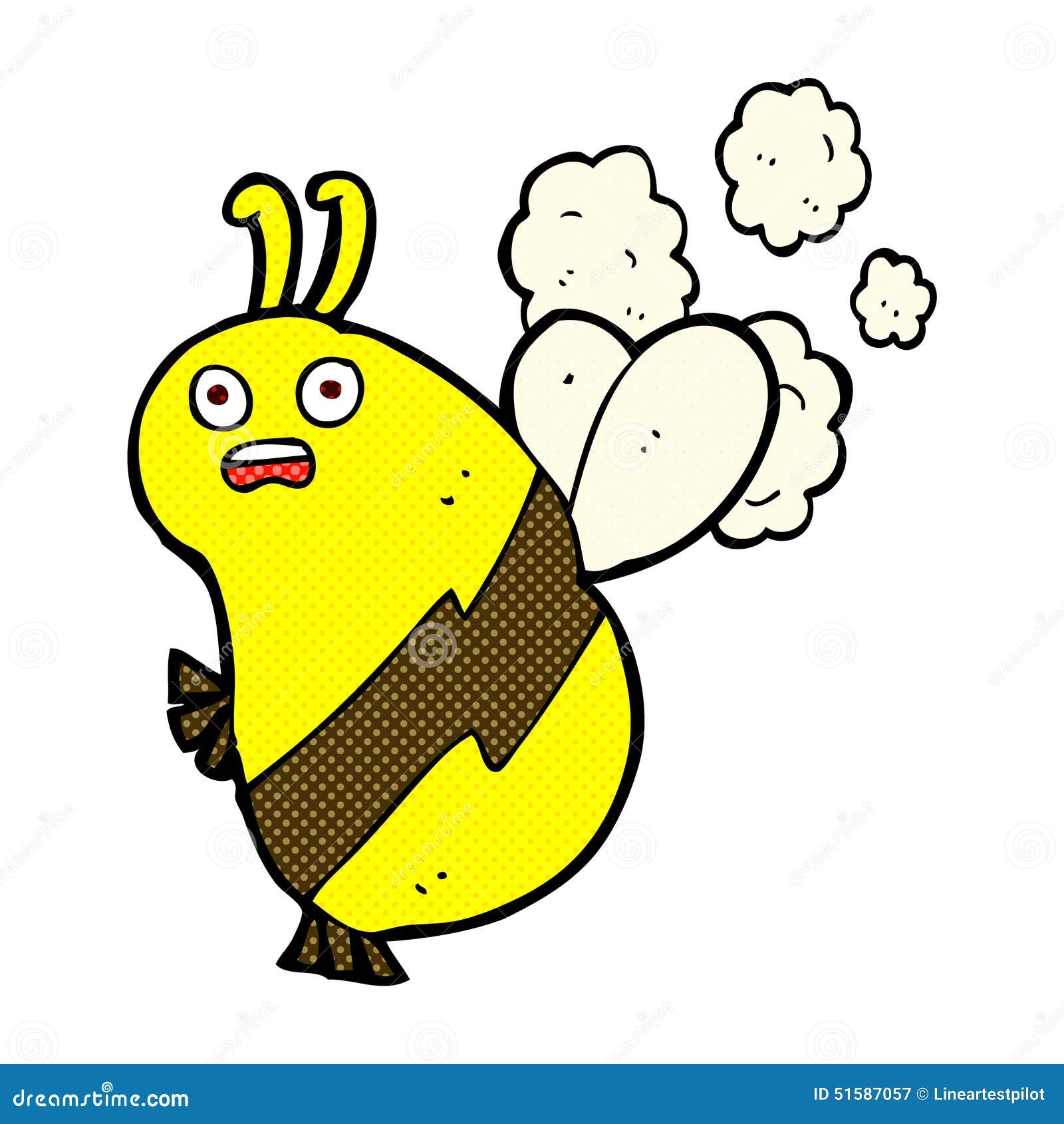 Funny comic cartoon bee stock illustration. Illustration of drawn ...