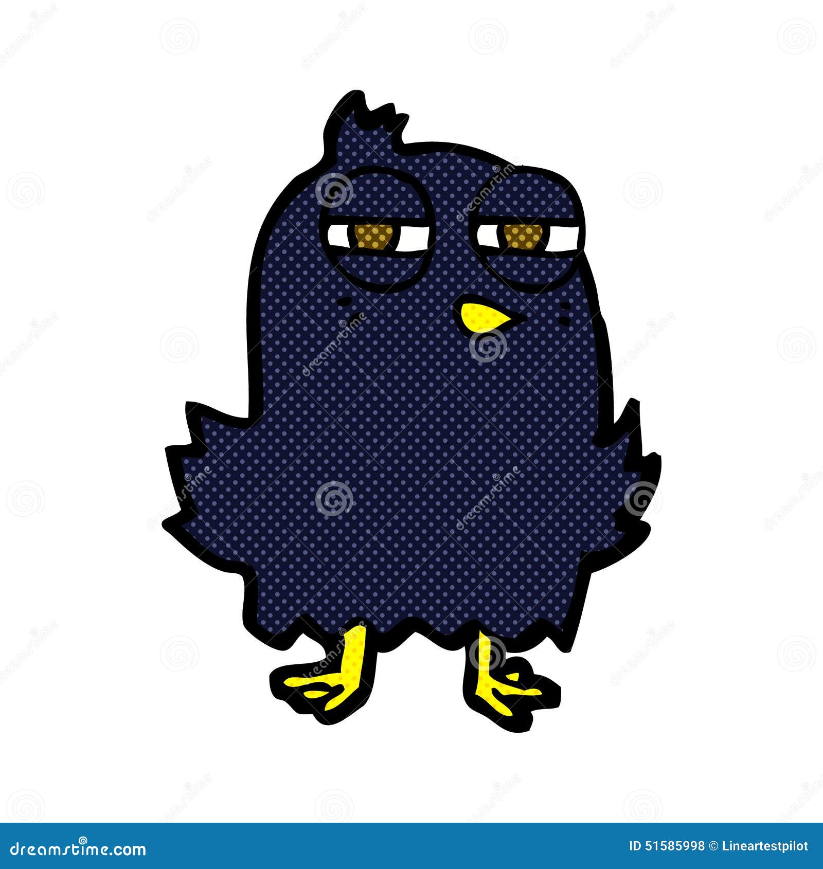 Funny comic cartoon bird stock illustration. Illustration of doodle ...