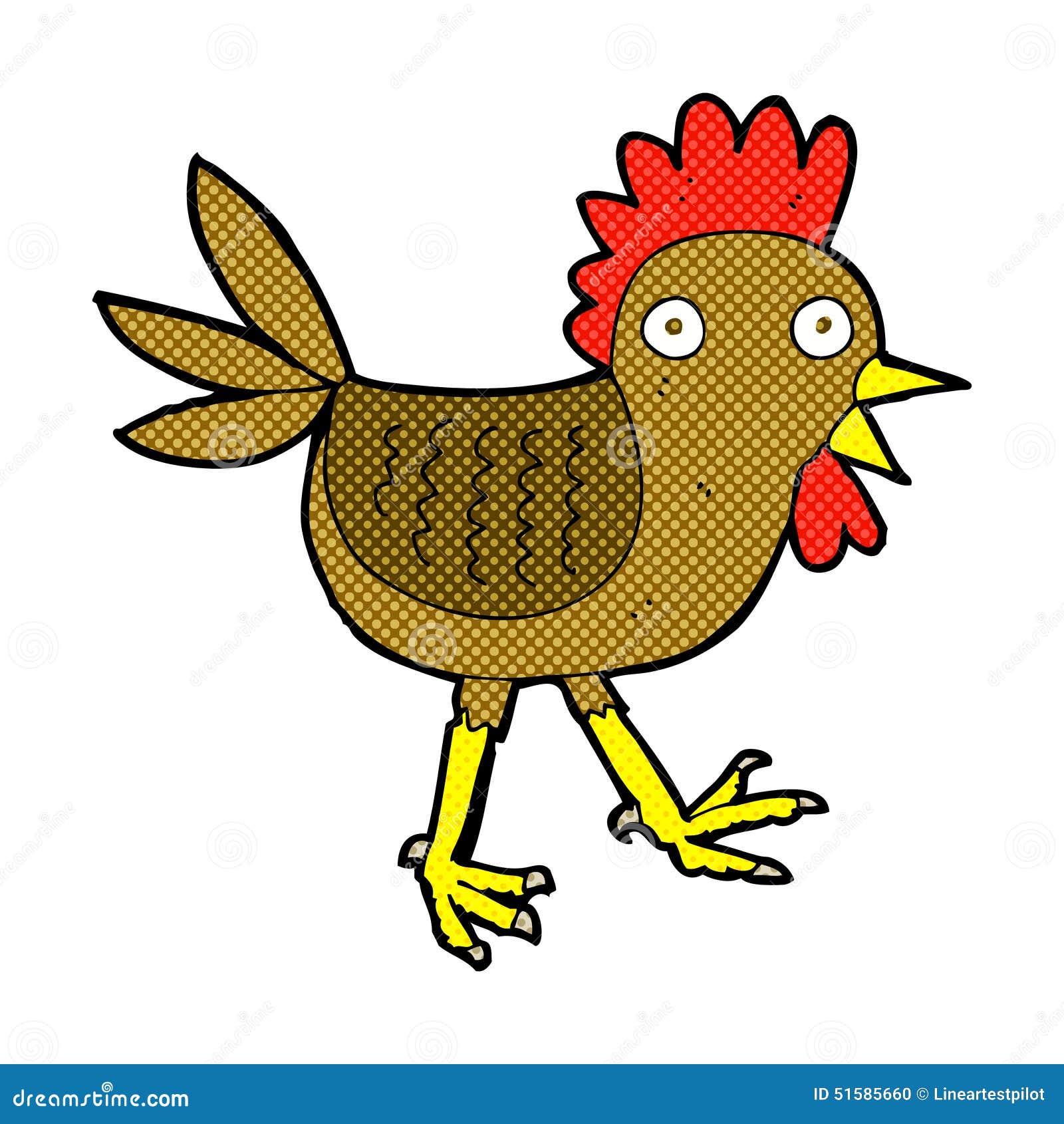 Funny Comic Cartoon Chicken Stock Illustration - Illustration of ...
