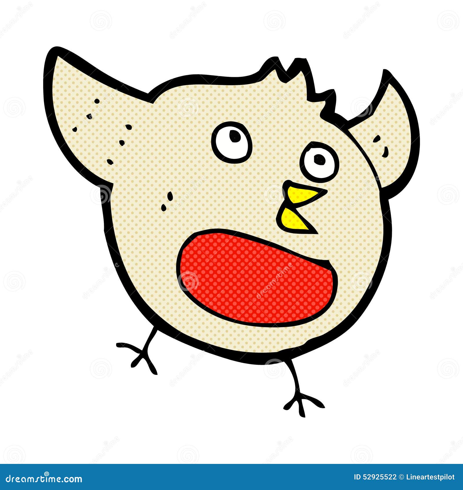 Funny Comic Cartoon Christmas Robin Stock Illustration - Illustration ...