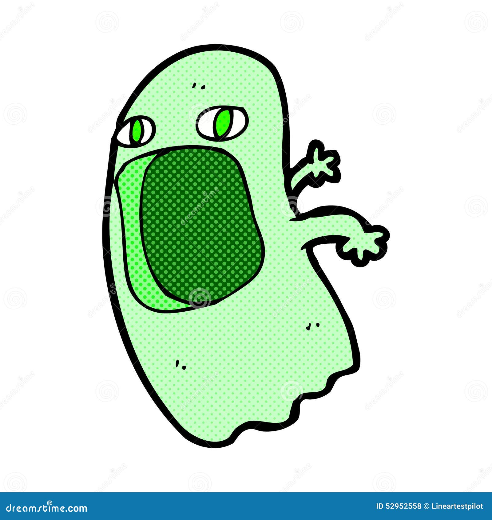 Funny comic cartoon ghost stock illustration. Illustration of comic ...