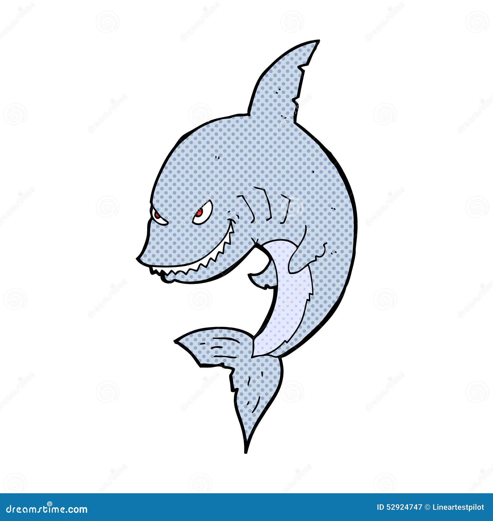 Funny comic cartoon shark stock illustration. Illustration of clip ...