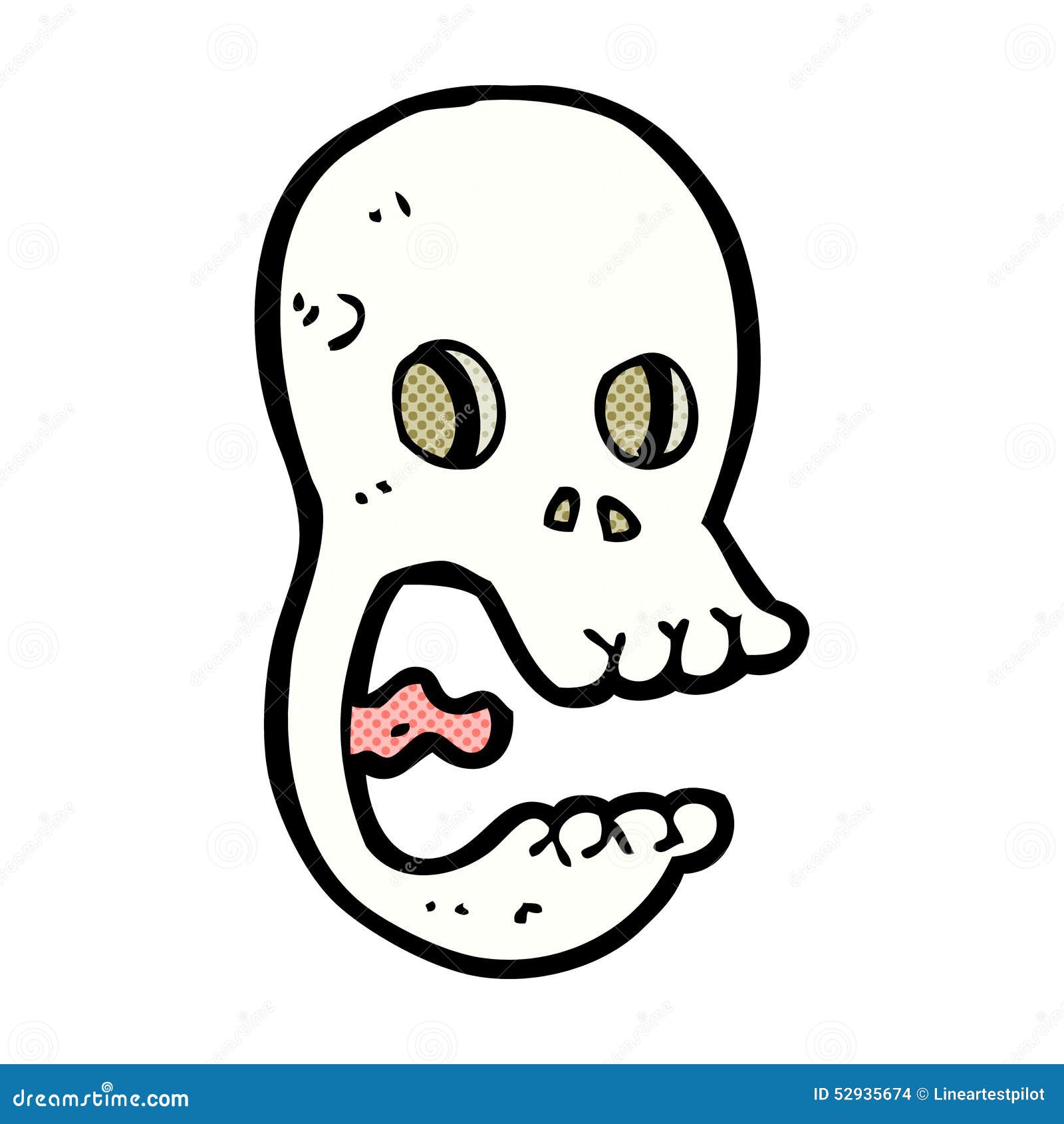 Funny comic cartoon skull stock illustration. Illustration of drawing ...