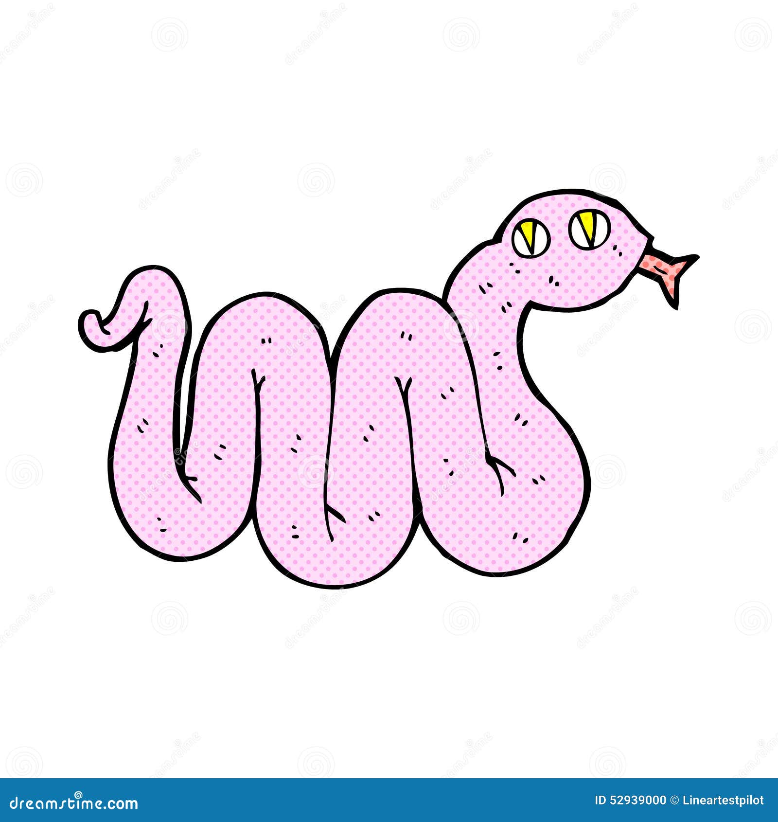 Funny comic cartoon snake stock illustration. Illustration of book ...