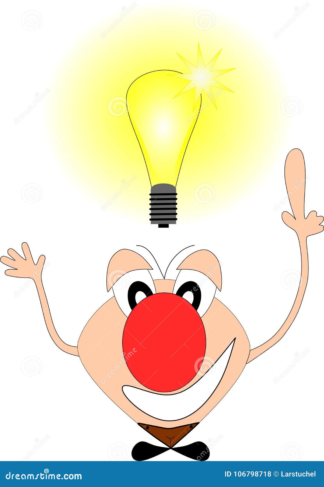 Funny Comic Figure with a Good Idea Stock Illustration - Illustration ...