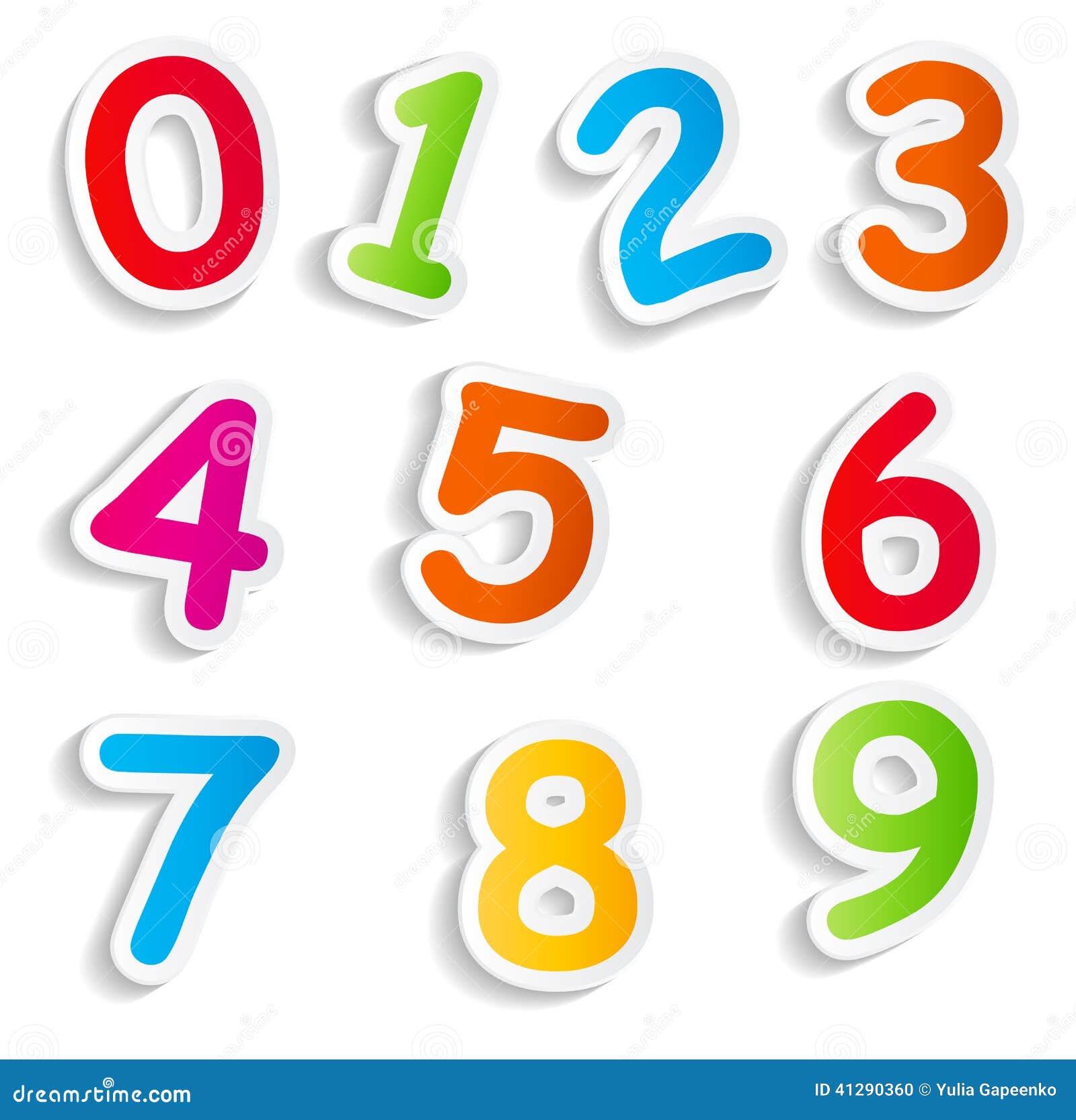 Funny Comic Numbers Vector Illustration Stock Vector - Illustration of ...